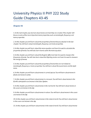 University Physics II PHY 222 Study Guide Chapters 10-12 - University Physics II PHY 222 Study ...