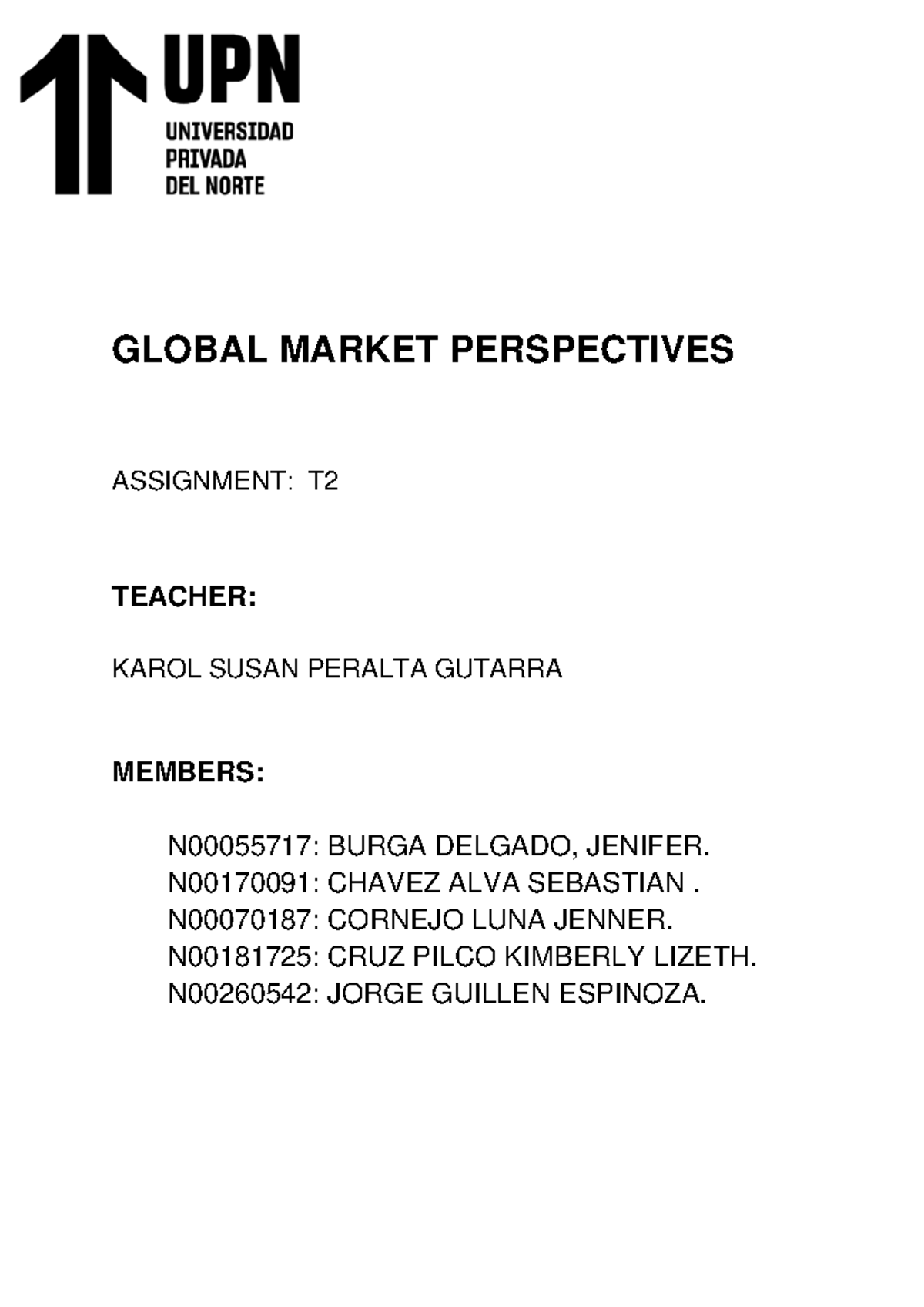 Global Market Perspectives t2 - GLOBAL MARKET PERSPECTIVES ASSIGNMENT ...