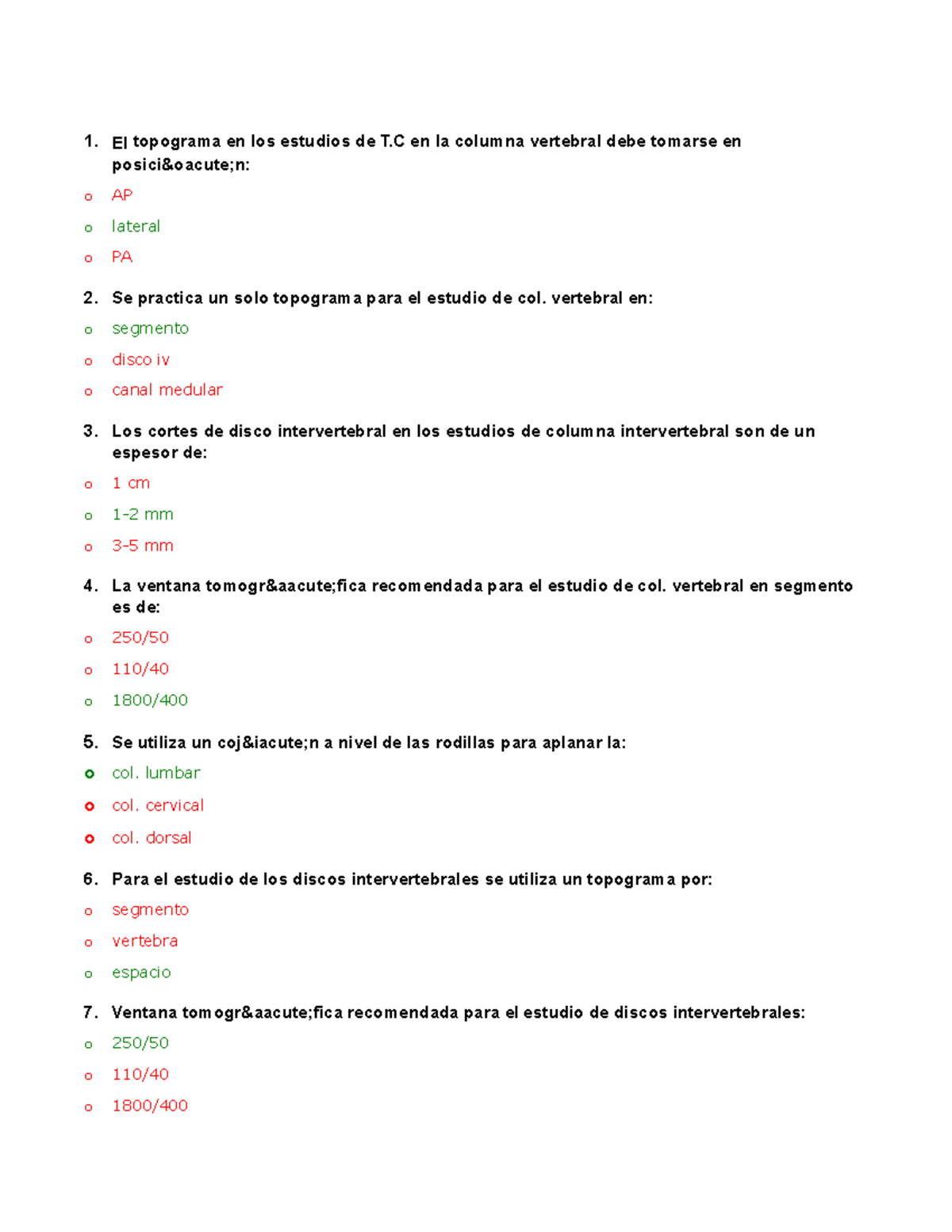 TOMOGRAFIA OPCION MULTIPLE FINAL - 1. El topograma en los estudios de T ...