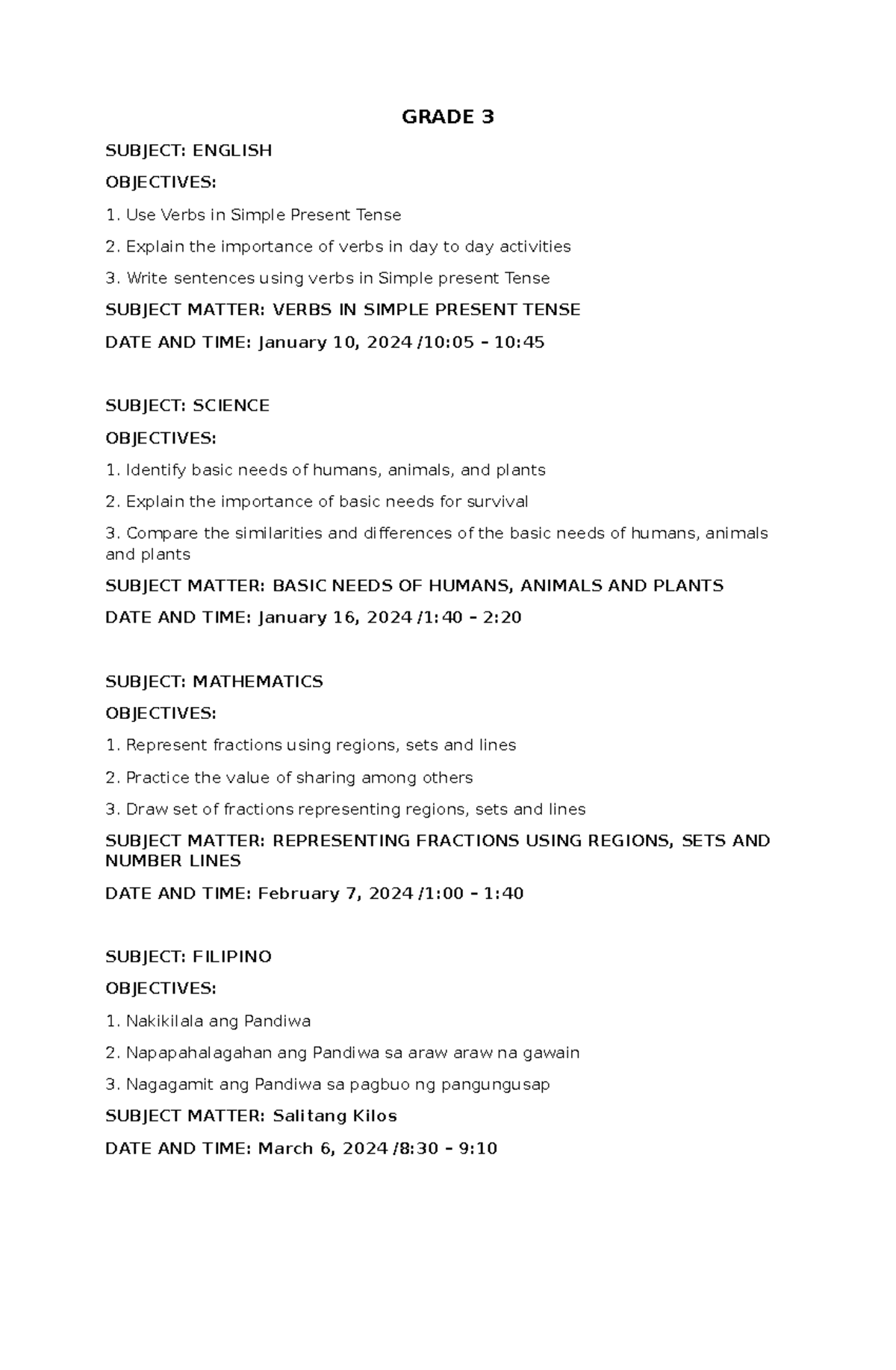 Grade 3 cot topics - Summary Jean Piaget - GRADE 3 SUBJECT: ENGLISH ...