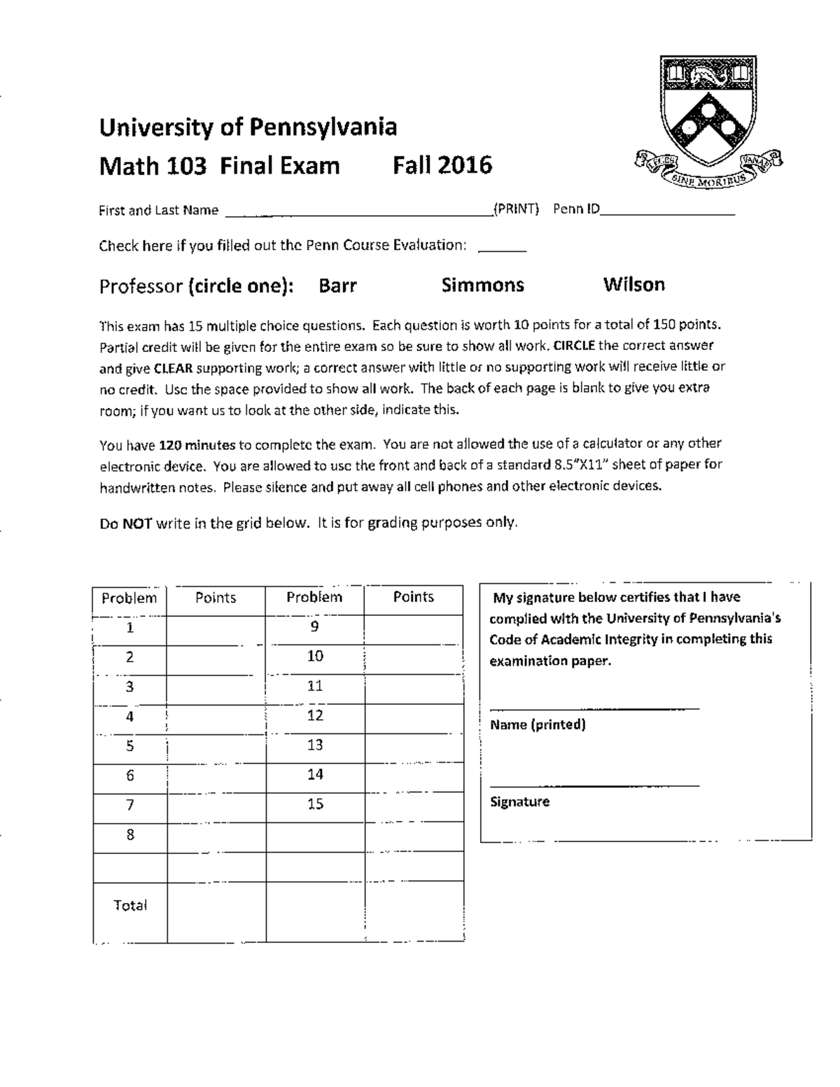 103fall2016 - Finals Practice Questions - MATH 103 - Studocu