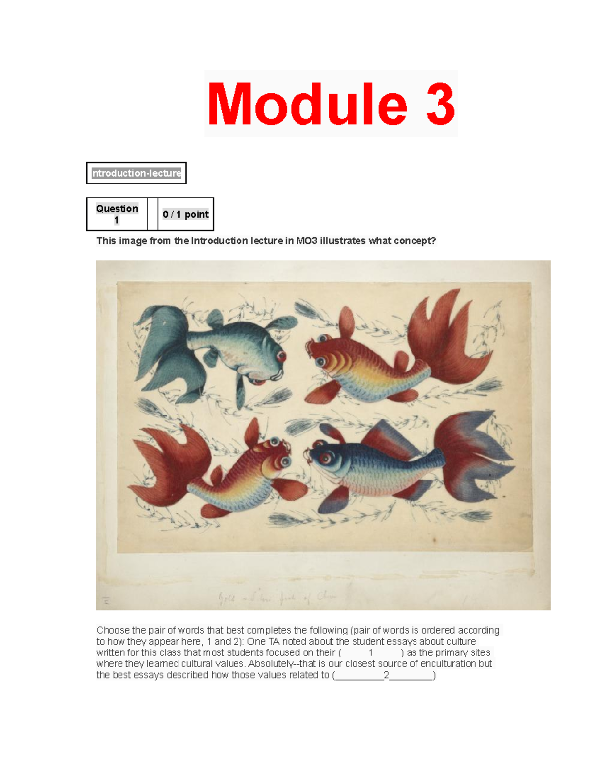 Module 3 - for quiz - Module 3 ntroduction-lecture Question 1 0 / 1 ...