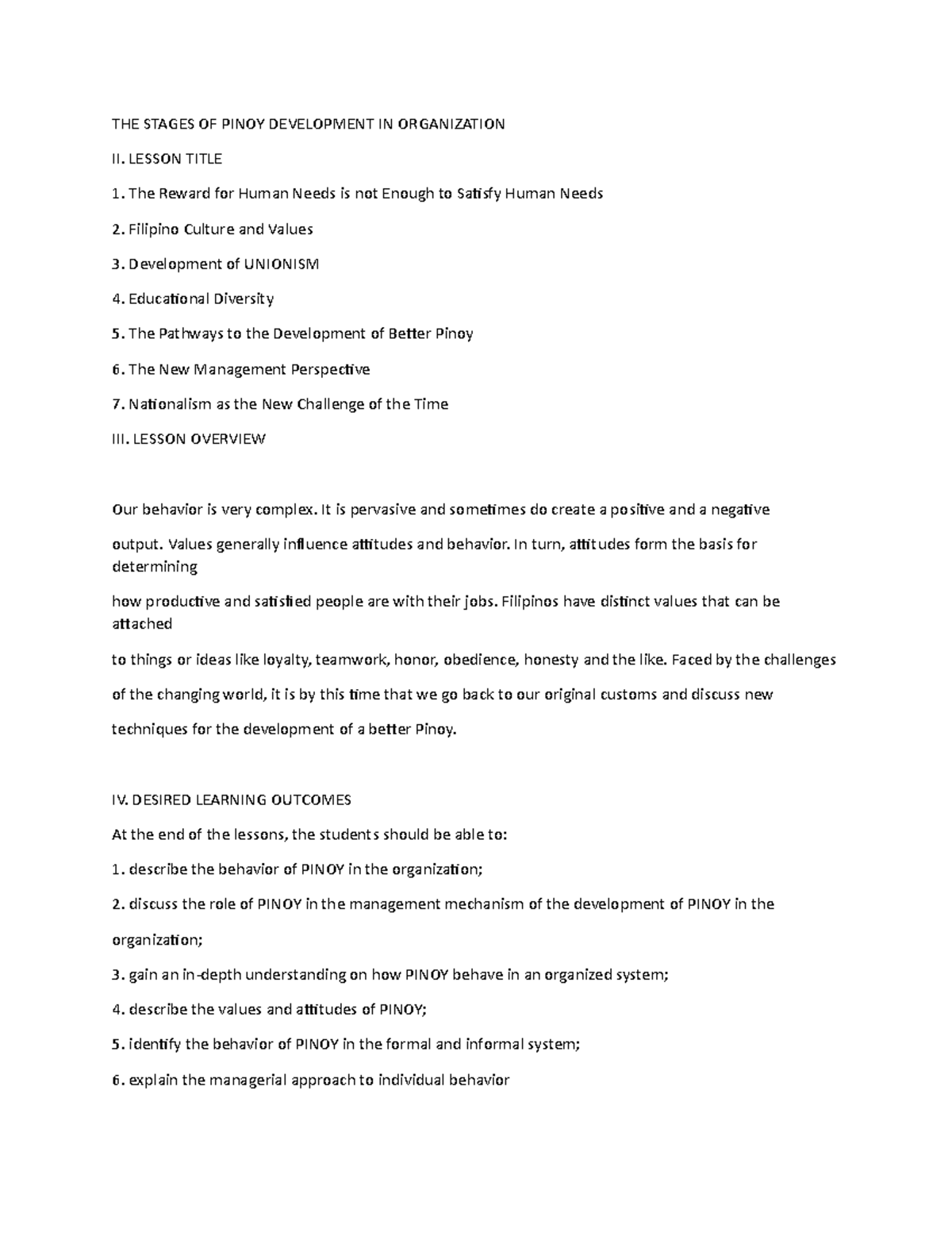 THE Stages OF Pinoy Development IN Organization - THE STAGES OF PINOY ...