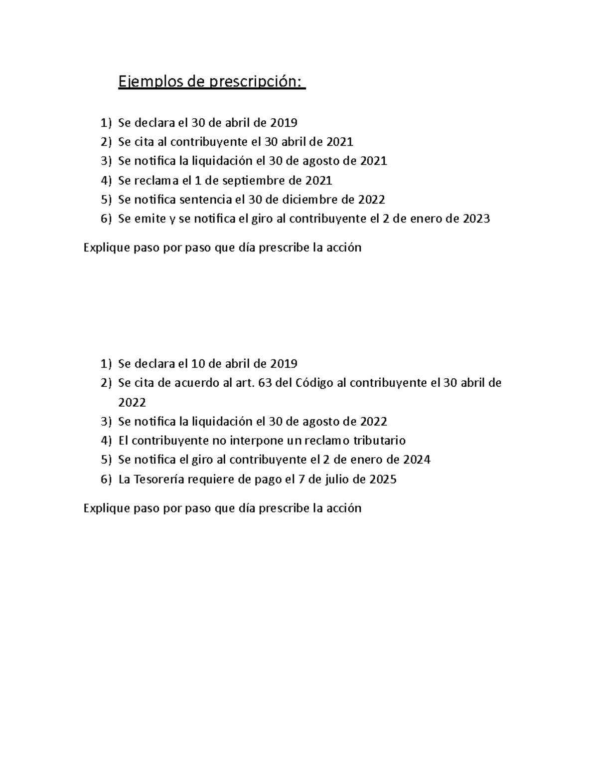 Ejemplos+de+prescripci%C3%B3n - Ejemplos de prescripción: Se declara el ...