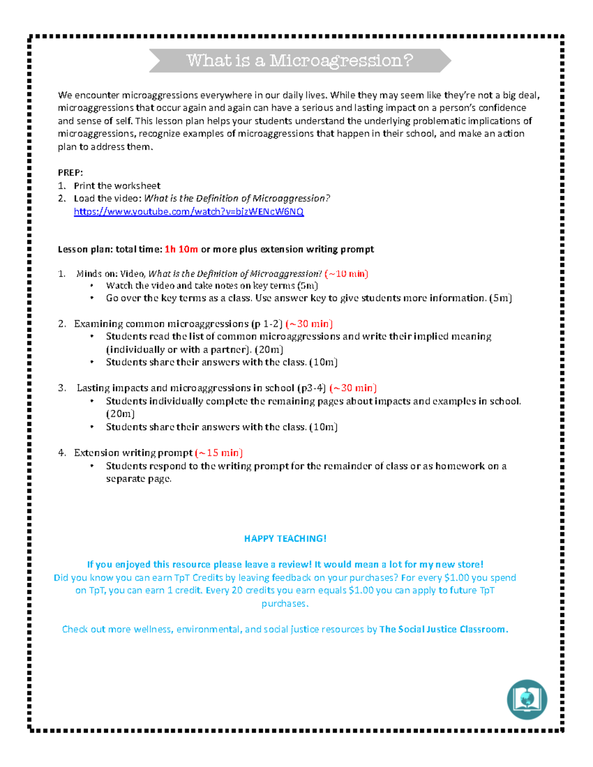 Whatisa Microaggression Complete Anti Discrimination Lesson Plan High ...