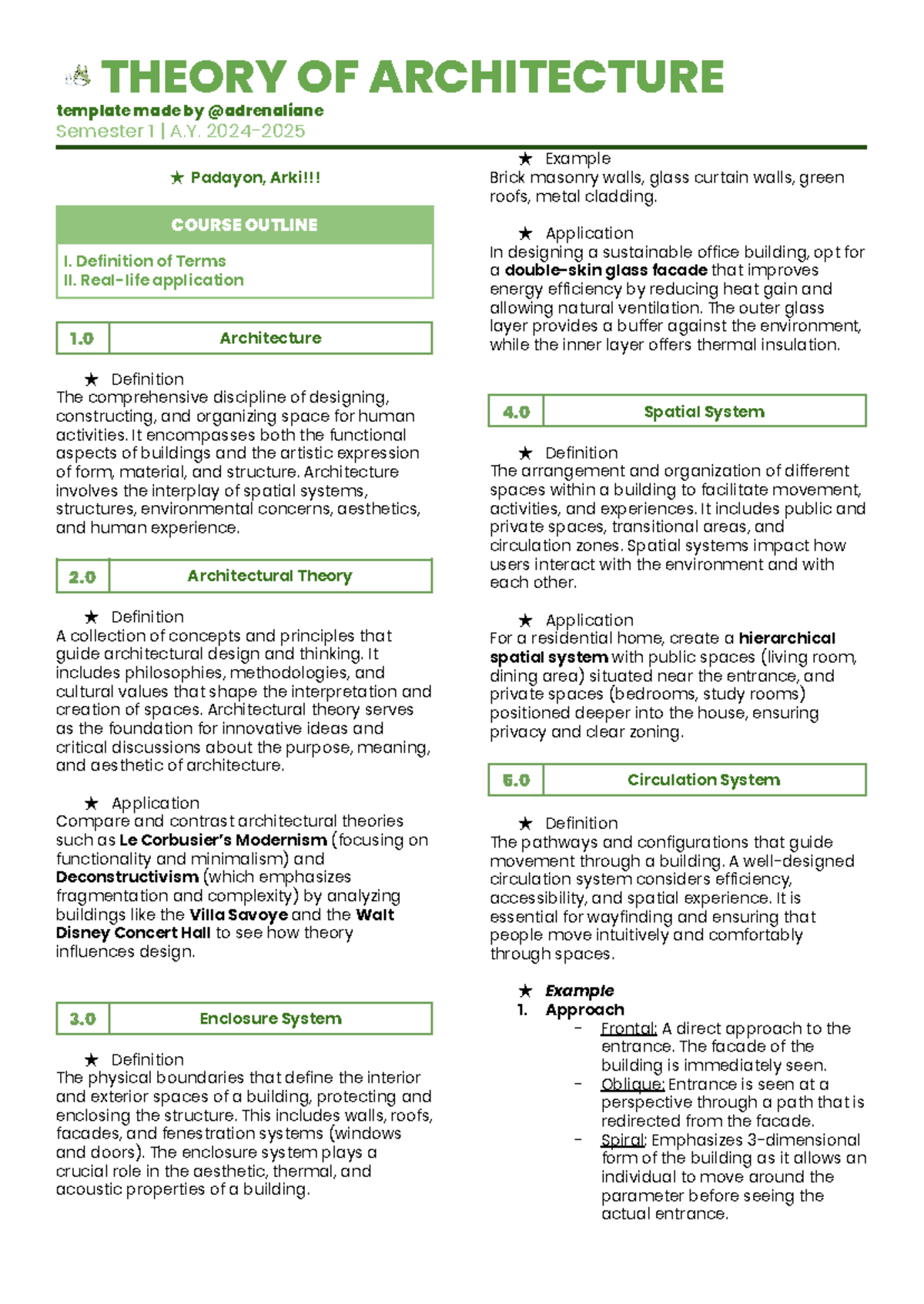 TOA- Reviewer-1 - free reviewer for freshman - THEORY OF ARCHITECTURE template made by ...