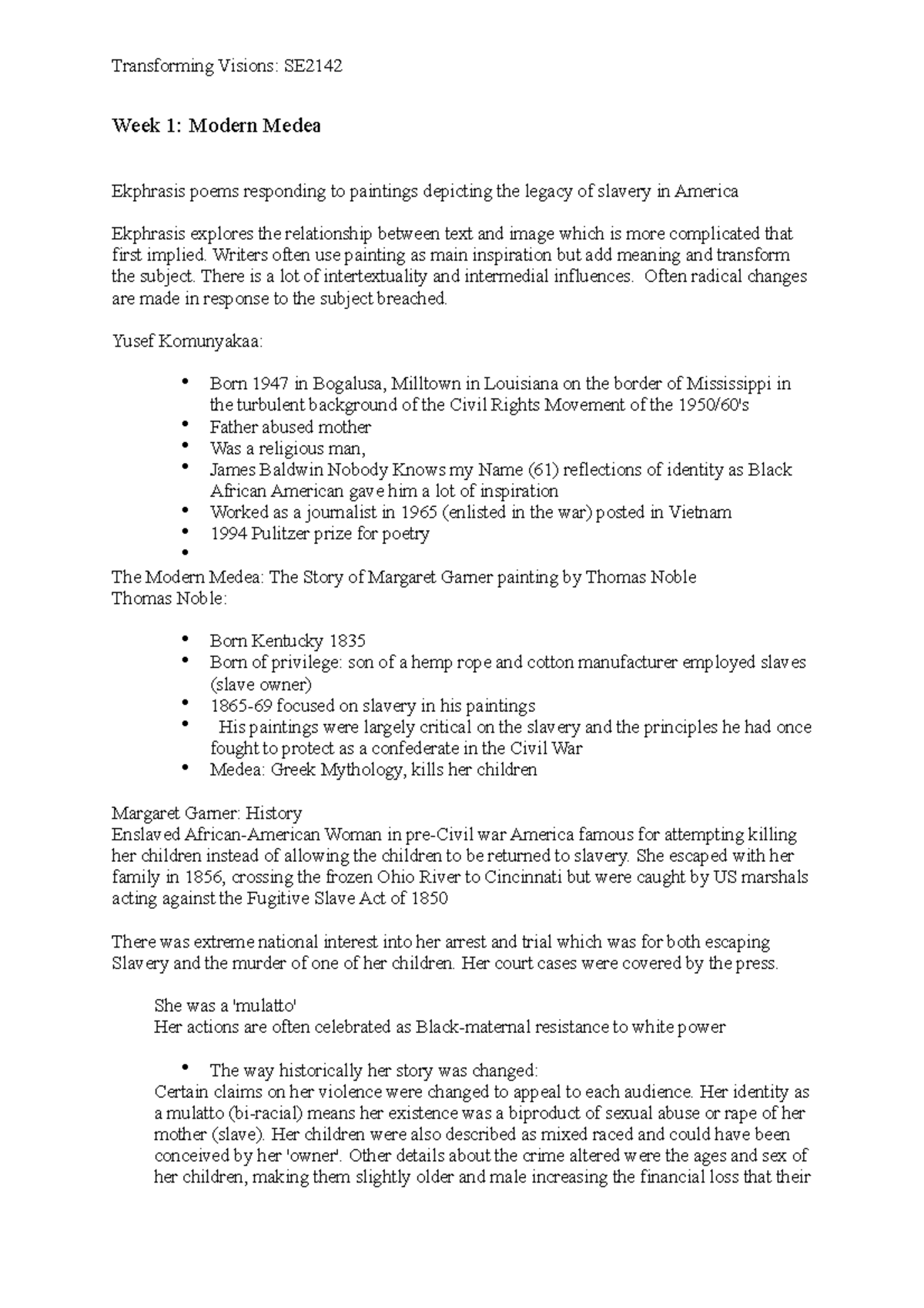 Week 1- Modern Medea - Transforming Visions SE2142 - Transforming ...