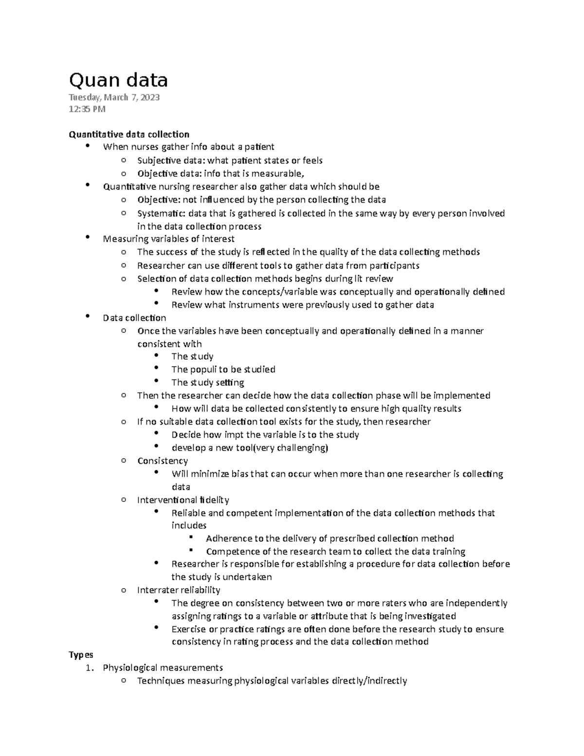 Quan data - Includes notes from chapter 15 and 17 from the textbook ...