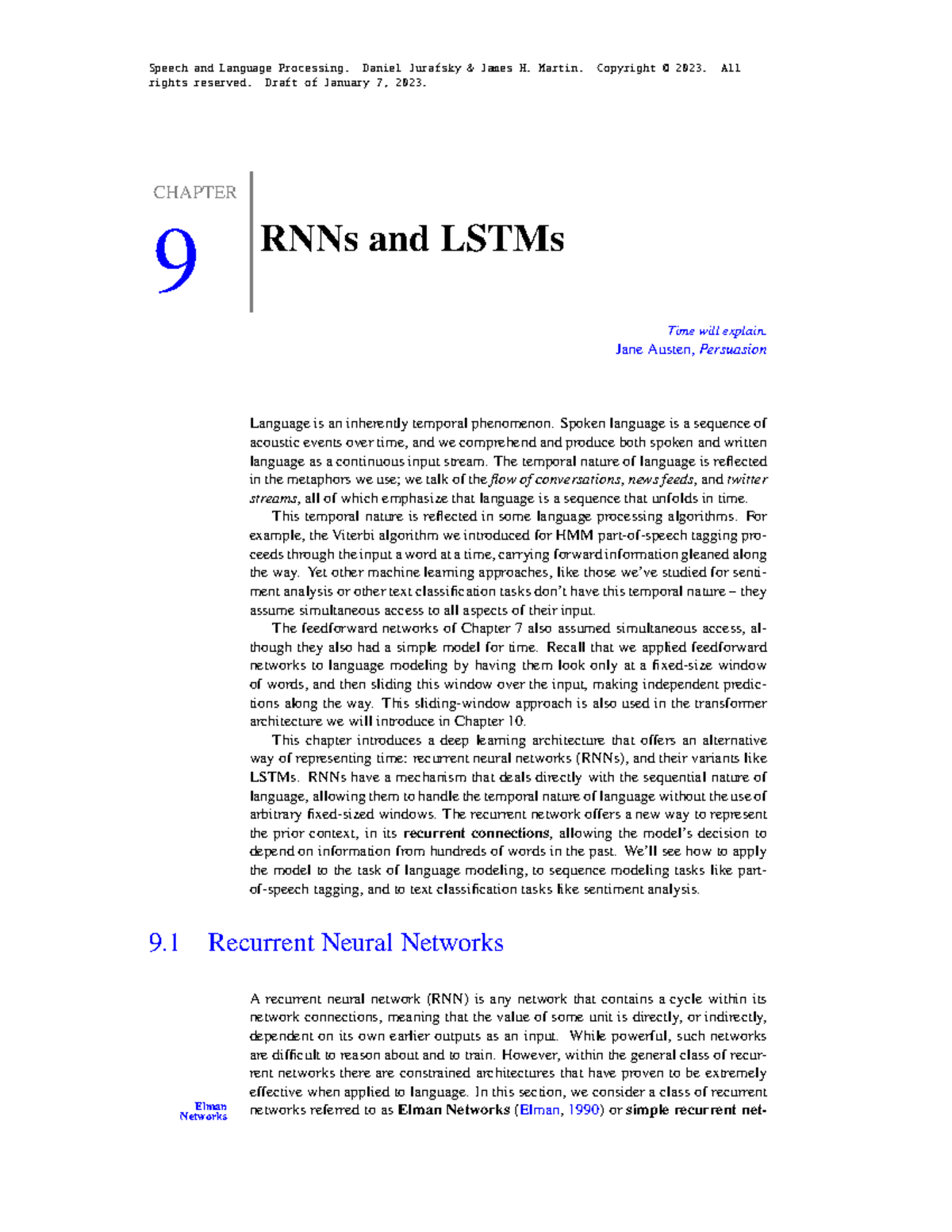 Rnn And Lstm Deep Learning Speech And Language Processing Daniel