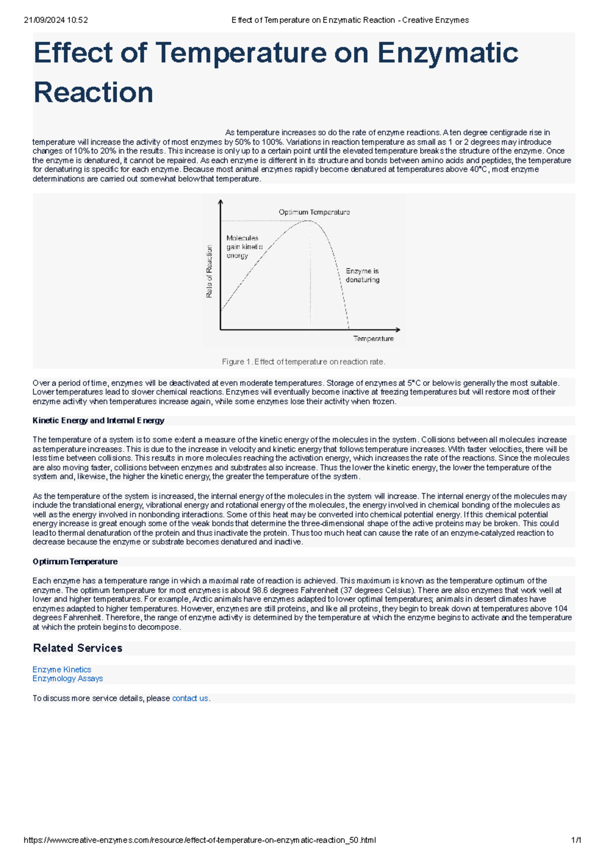 Effect of Temperature on Enzymatic Reaction - Creative Enzymes - As ...