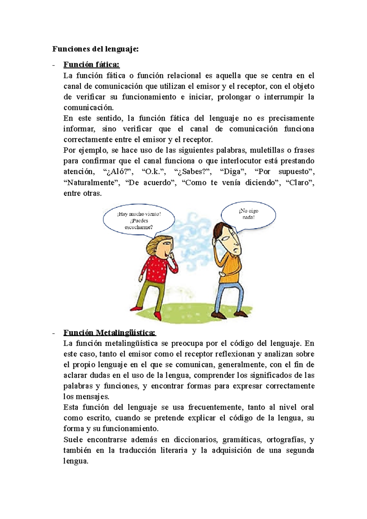 Funciones del lenguaje - Funciones del lenguaje: Función fática: La ...