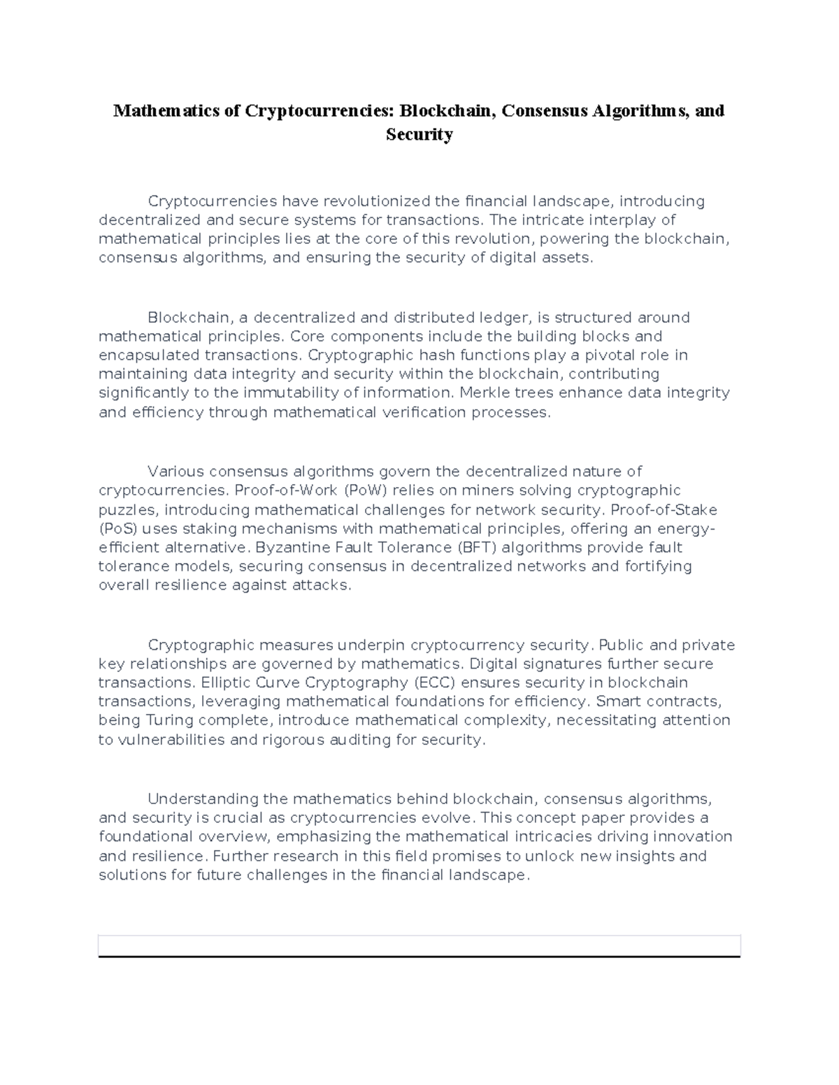 Mathematics of Cryptocurrencies - The intricate interplay of ...