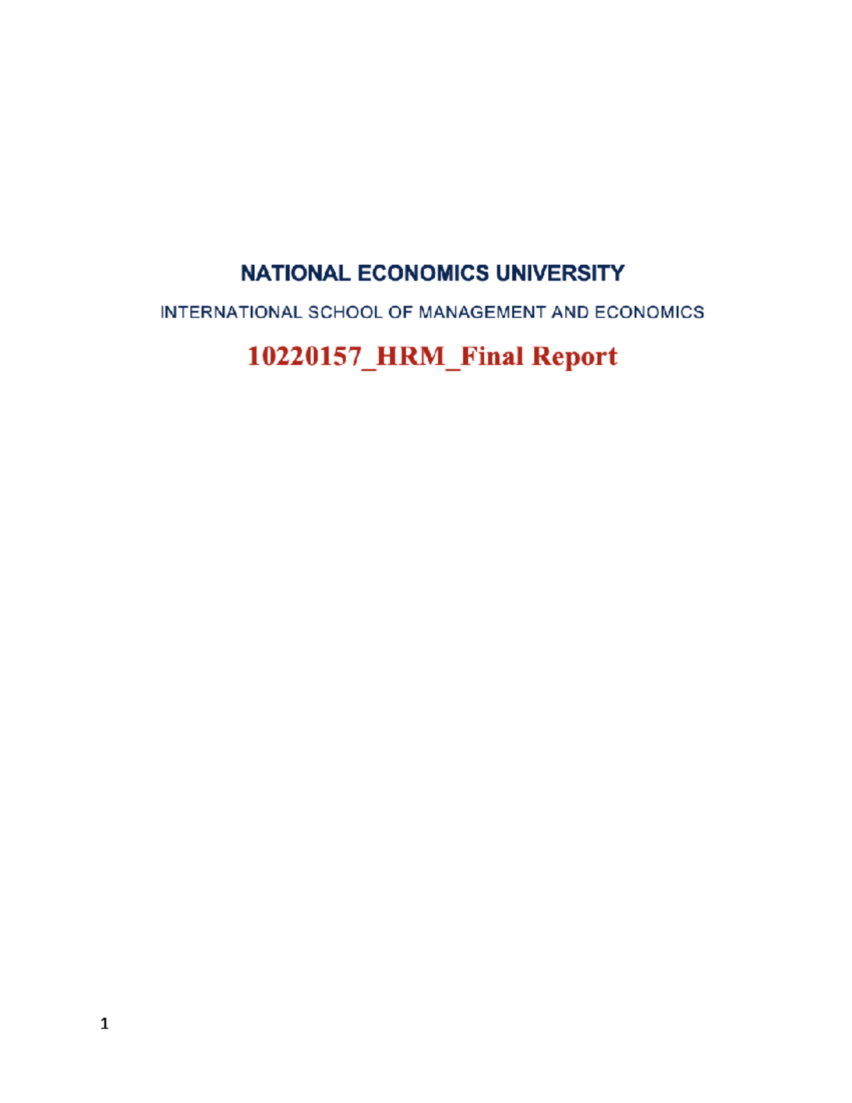 HRM_Final Report - Table of Content Excecutive Summary 3 Two ...