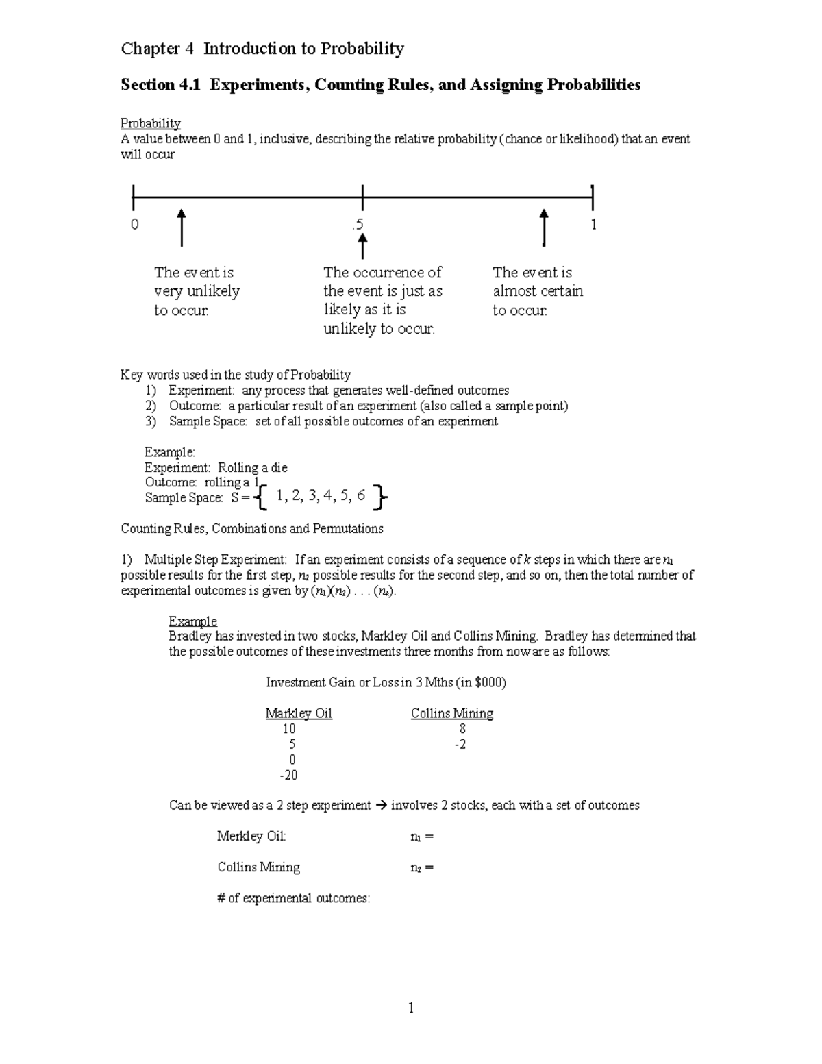 Chapter 4 - Notes de cours 1-7- Chapter 4 Introduction to Probability ...
