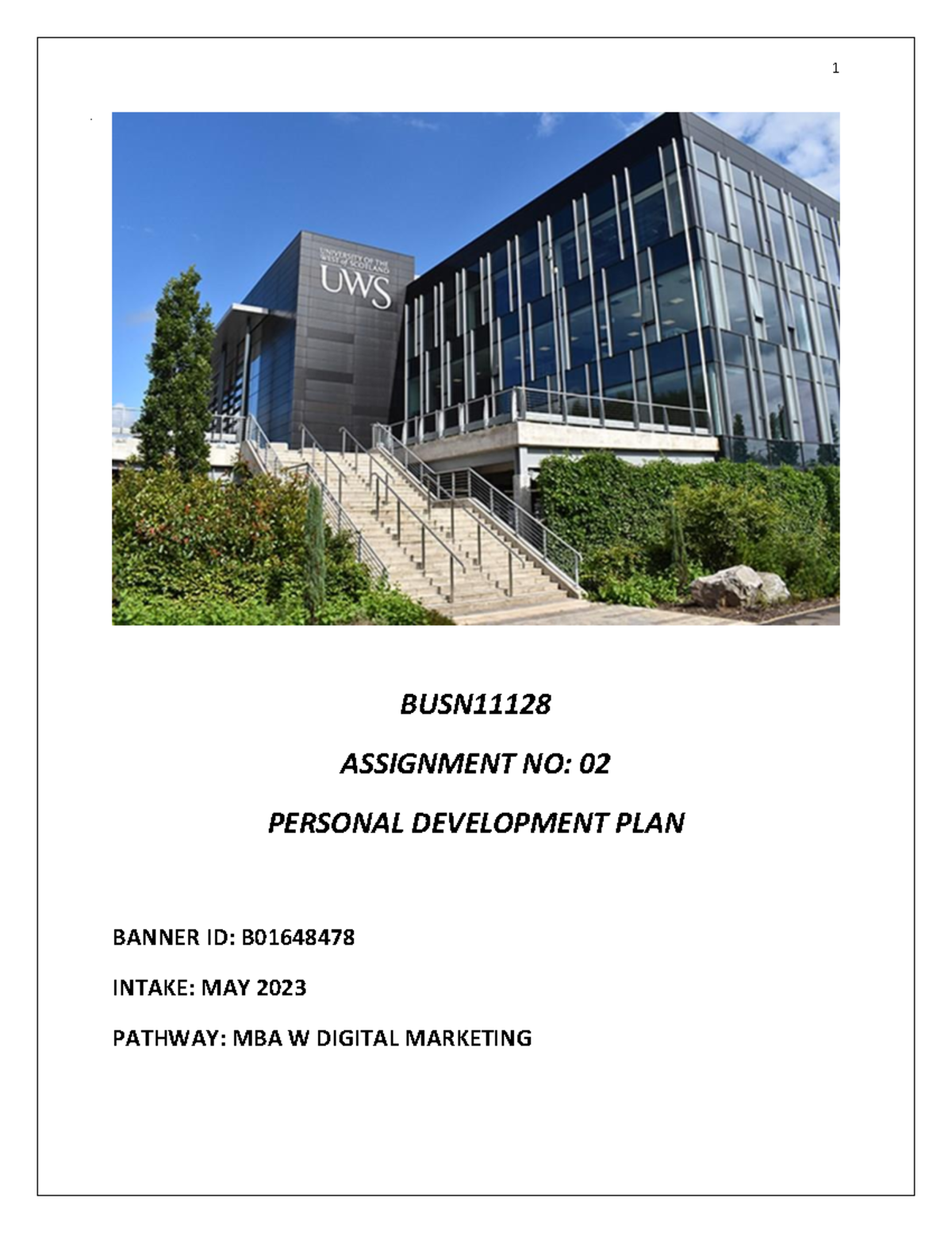 Assignment 01-final - BUSN11128 - UWS - Studocu