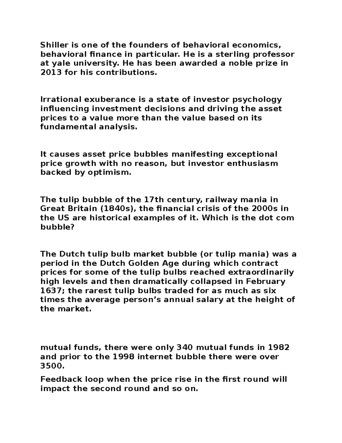 Shiller book presentation - Shiller is one of the founders of ...