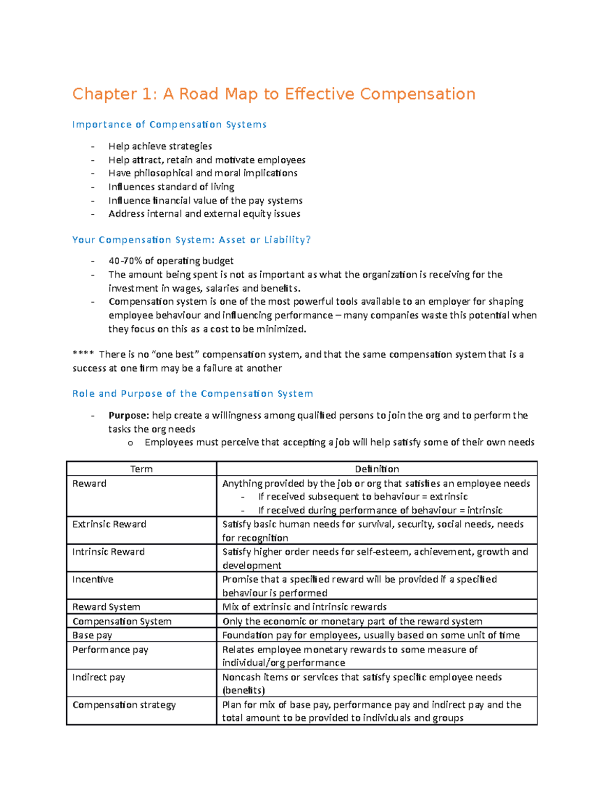 Chapter 1 - road map to effective compensation - Chapter 1: A Road Map ...