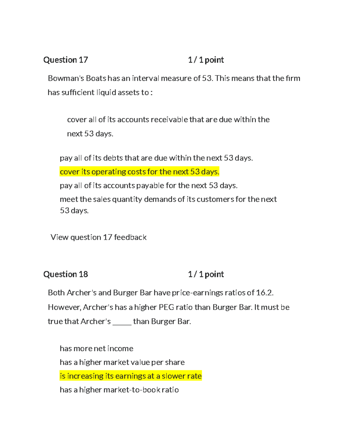 Week 2 Practice Problems Part 5 - Question 17 1 / 1 point Bowman's ...