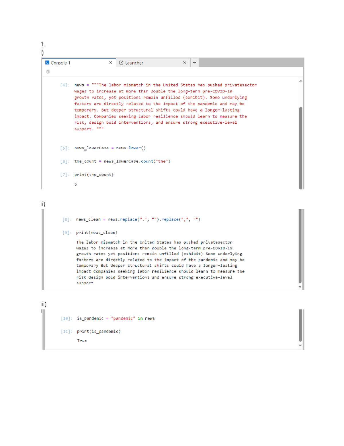 tutorial coding phytonn dsc551 cs249 - 1. i) Console 1 X Launcher news ...