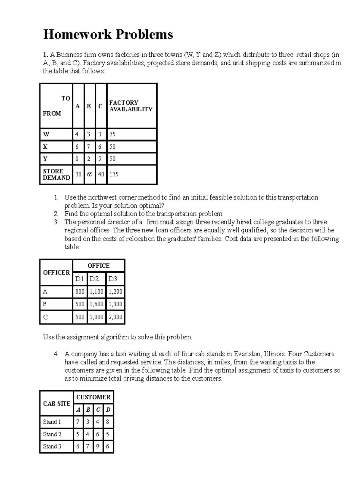 Homework Problems - Manufacturing Planning & Control - Homework ...