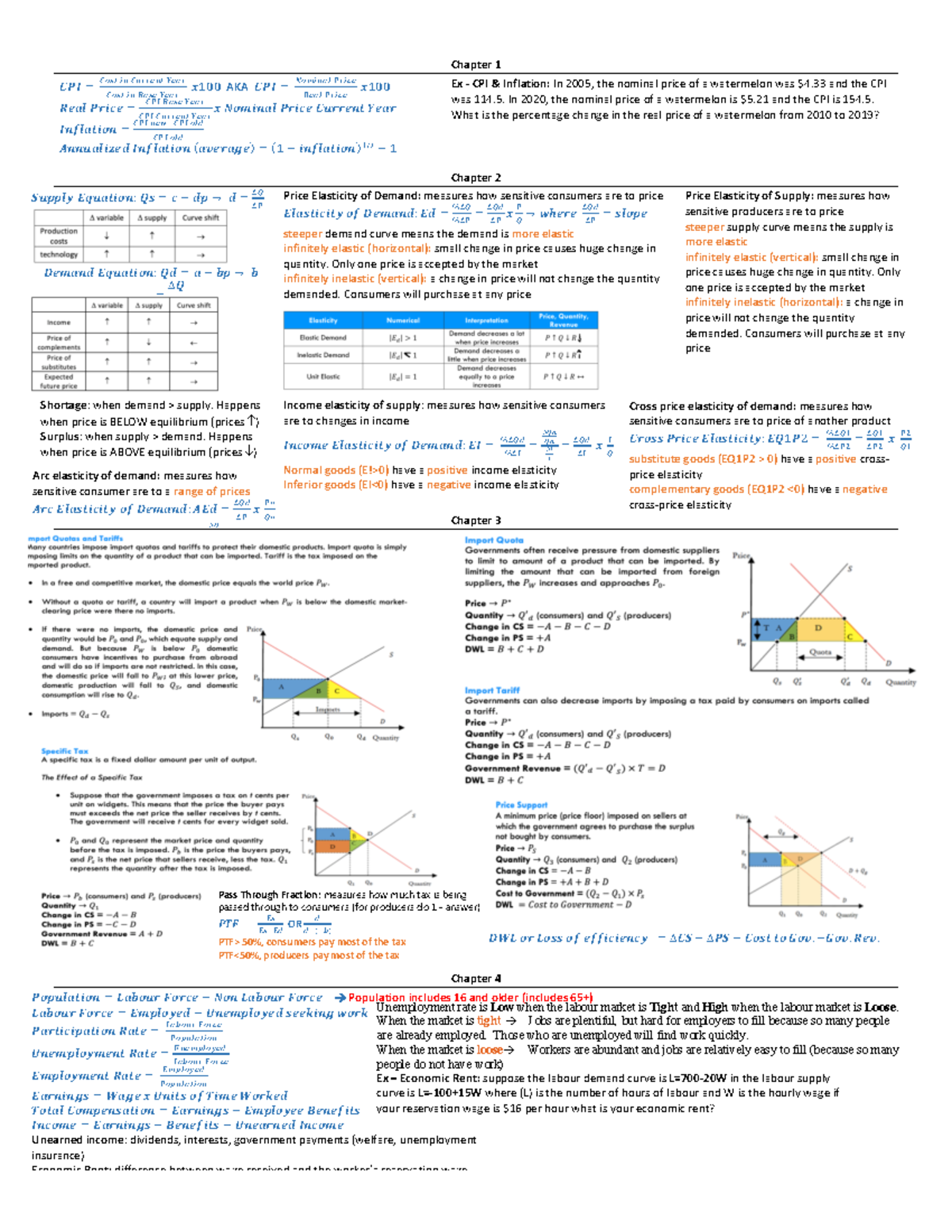 220 cheat sheet - lucture - **Chapter 2 ** **Chapter 3 ** **Chapter 4 ...