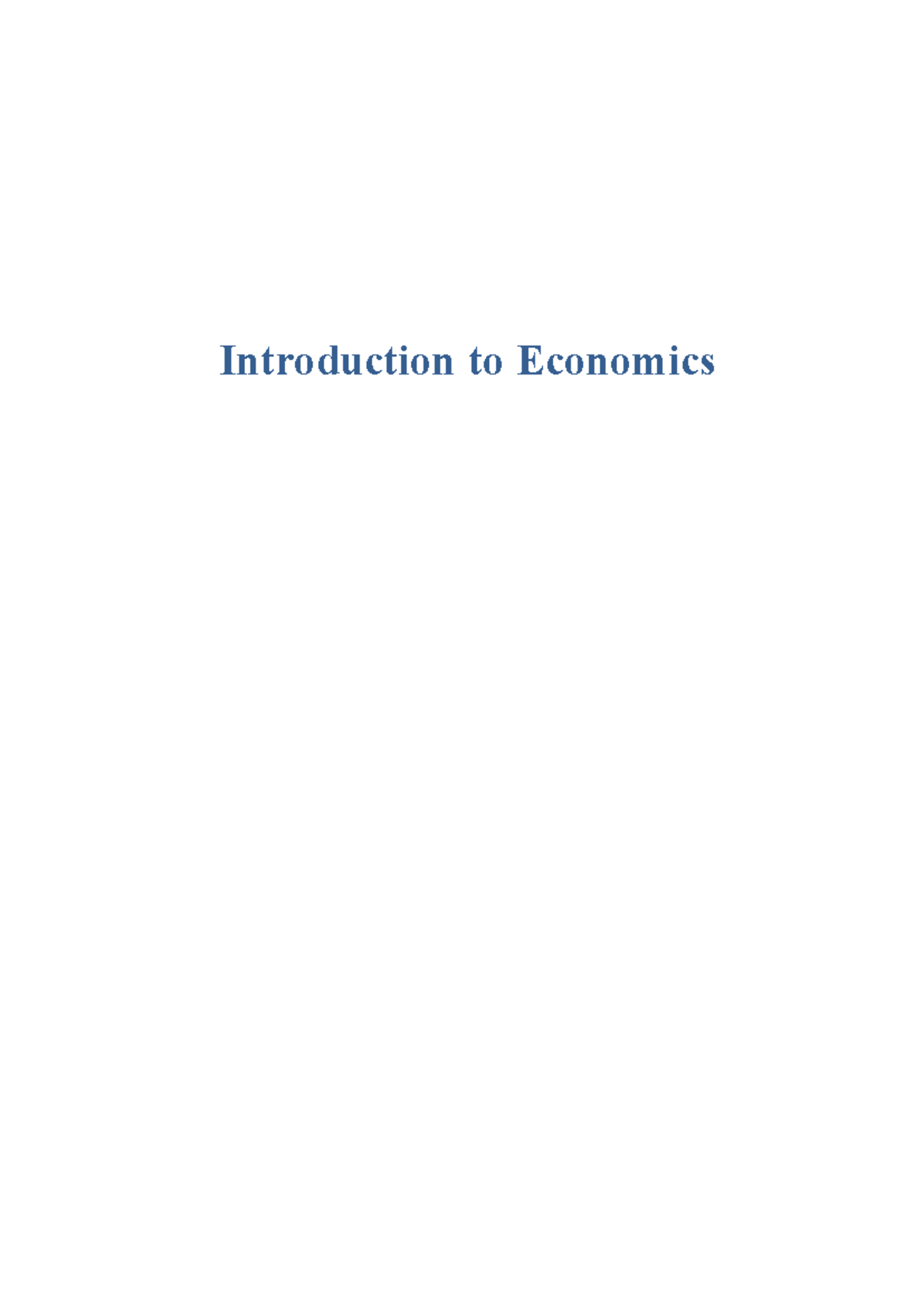 General Economics - level 1 notes - Introduction to Economics Chapter ...