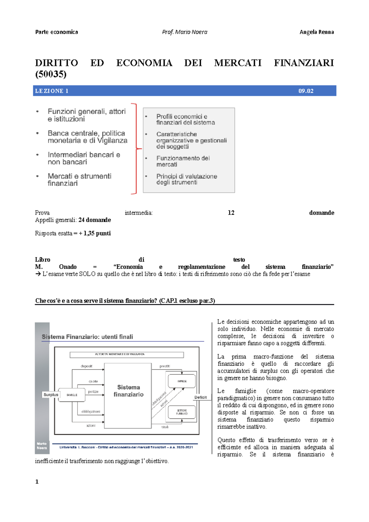 Diritto ED Economia DEI Mercati Finanziari - DIRITTO ED ECONOMIA DEI ...