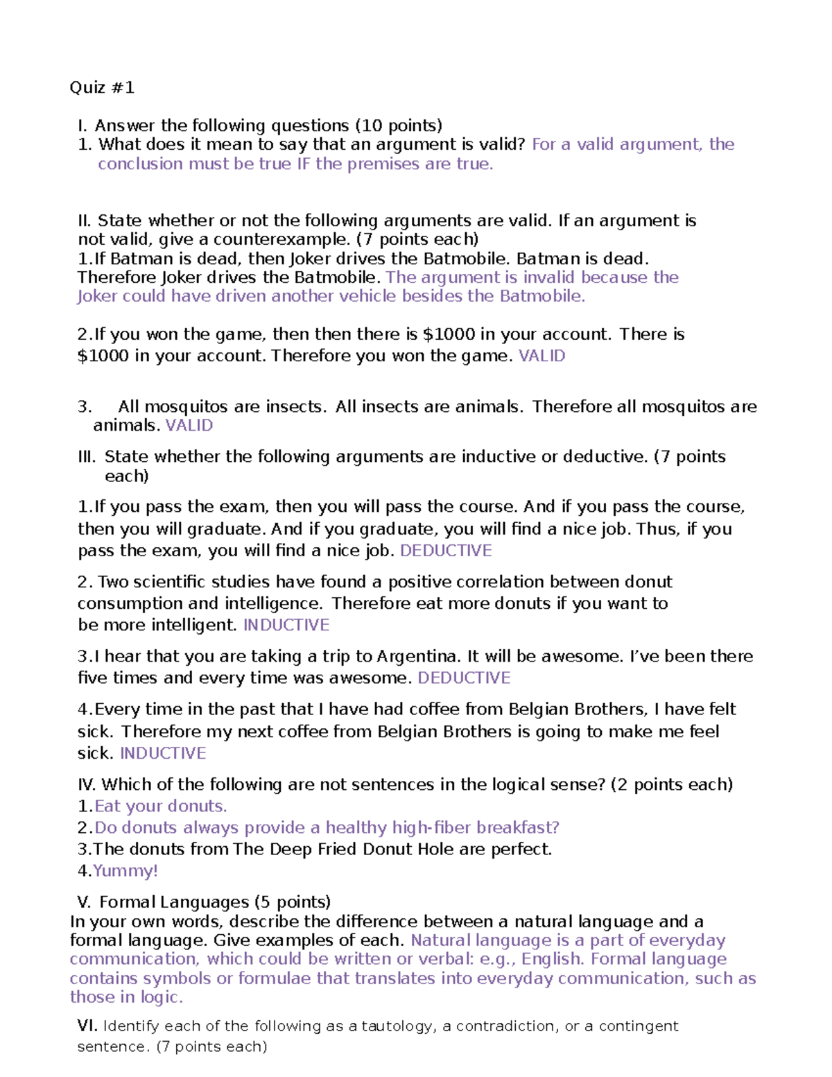 Quiz #1 Summer III 2022 - Quiz # I. Answer the following questions (10 points) What does it mean ...