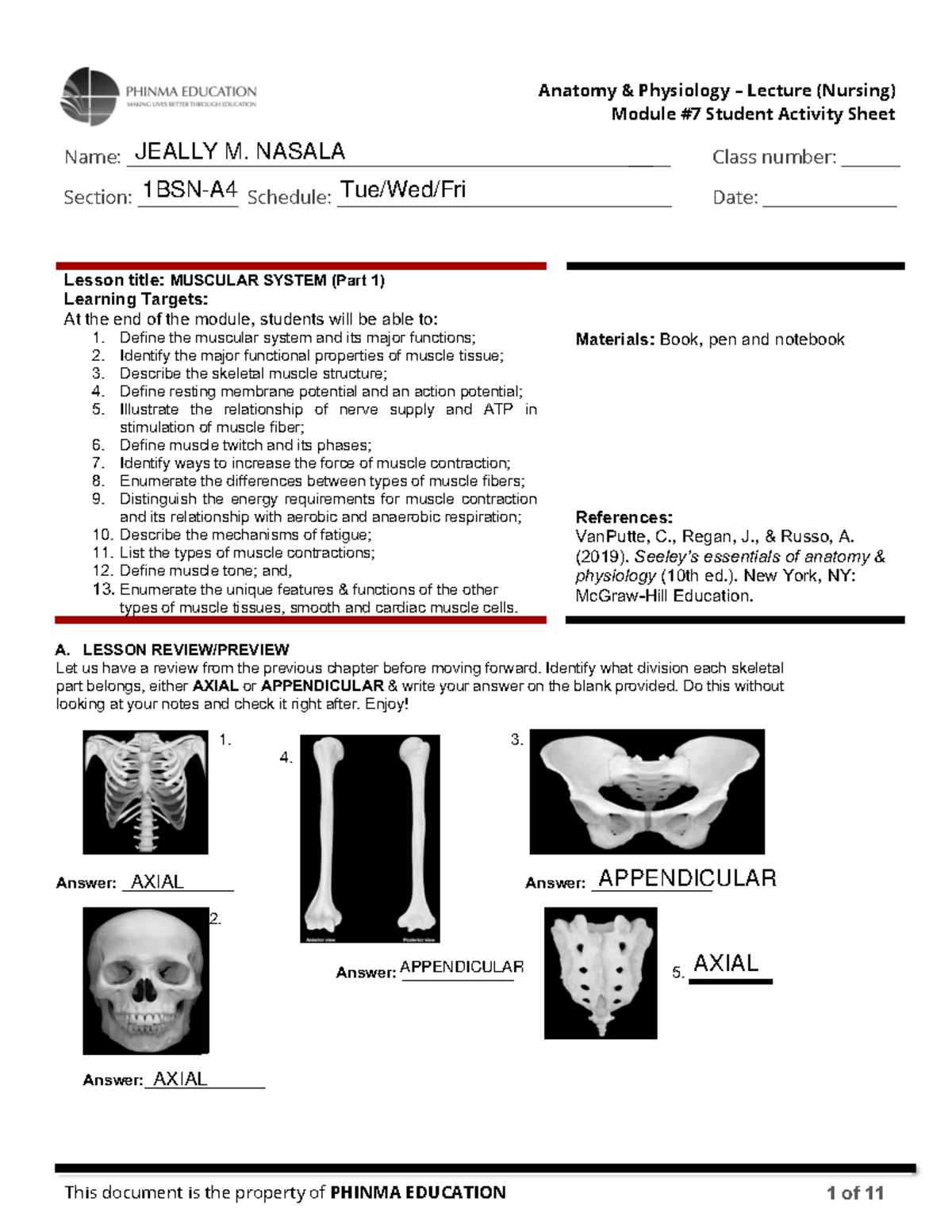 Nursing Anaphy Lec Session #7 - SAS (NEW Format) - Module #7 Student ...