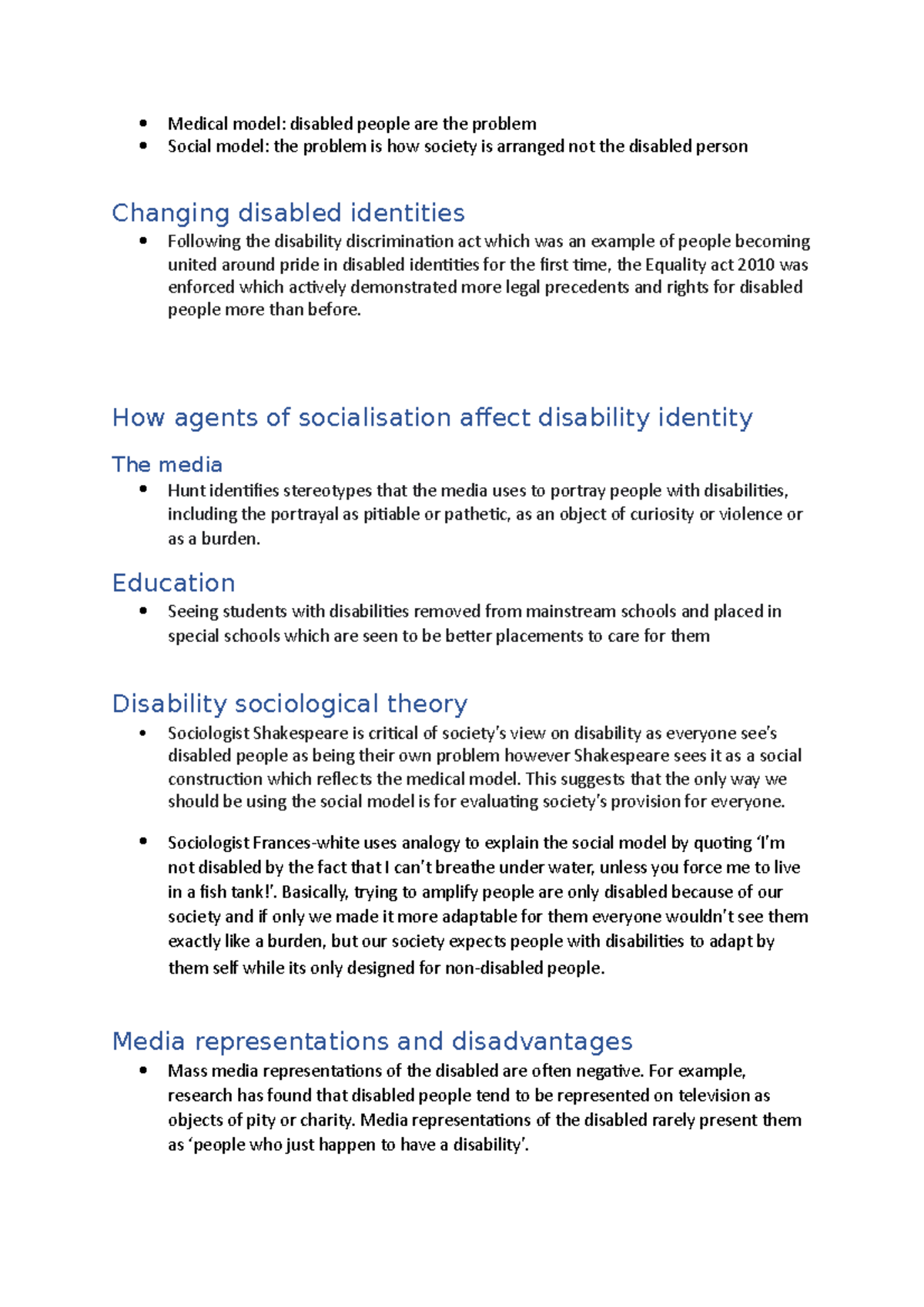 Disability-identity-sociology - Medical model: disabled people are the ...
