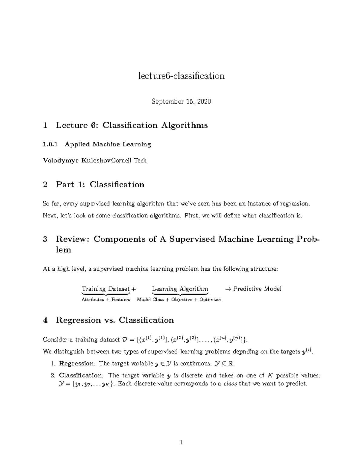 Lecture 6-classification - lecture6-classification September 15, 2020 1 Lecture 6 ...