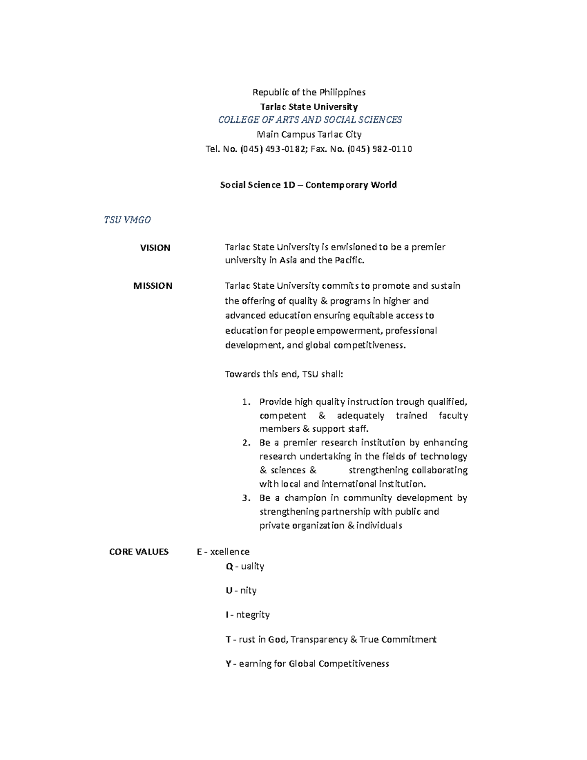 Module contemporary Final Term new - Republic of the Philippines Tarlac ...