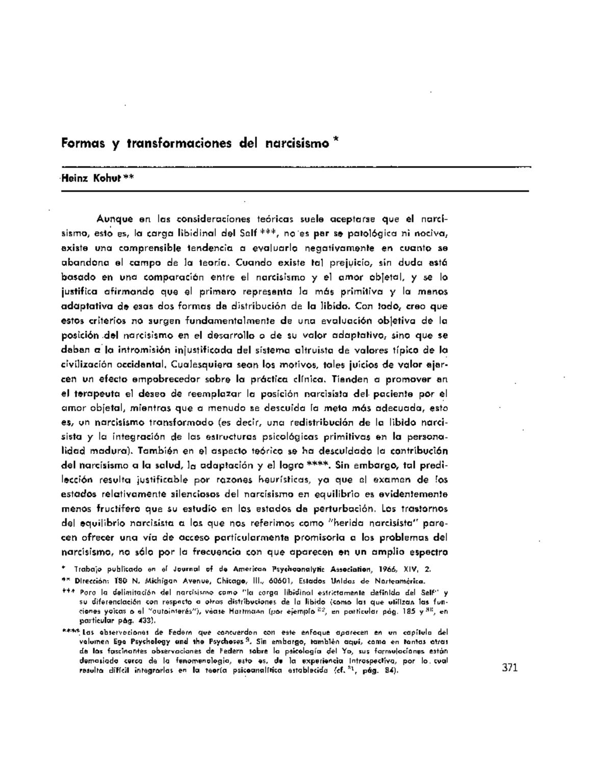 Heinz khout - Teoria del self - Formas y transformaciones del ...