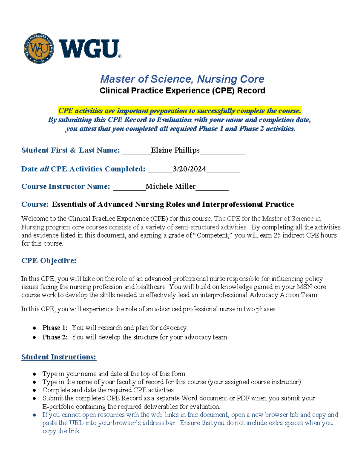 essentials for advanced professional nurse and professional roles d025 ...