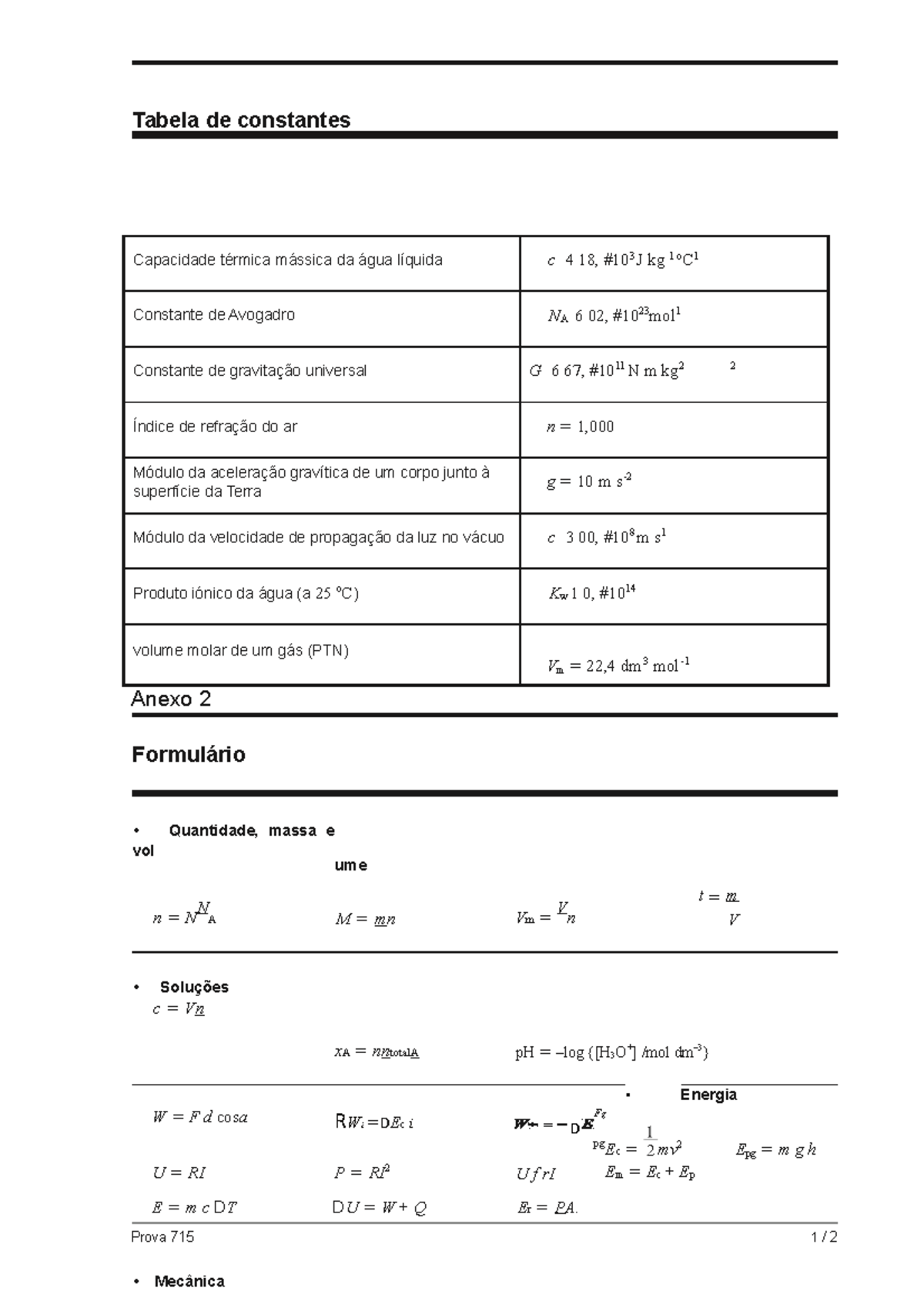 Documento - hctrywetyghjk - Tabela de constantes Capacidade térmica ...