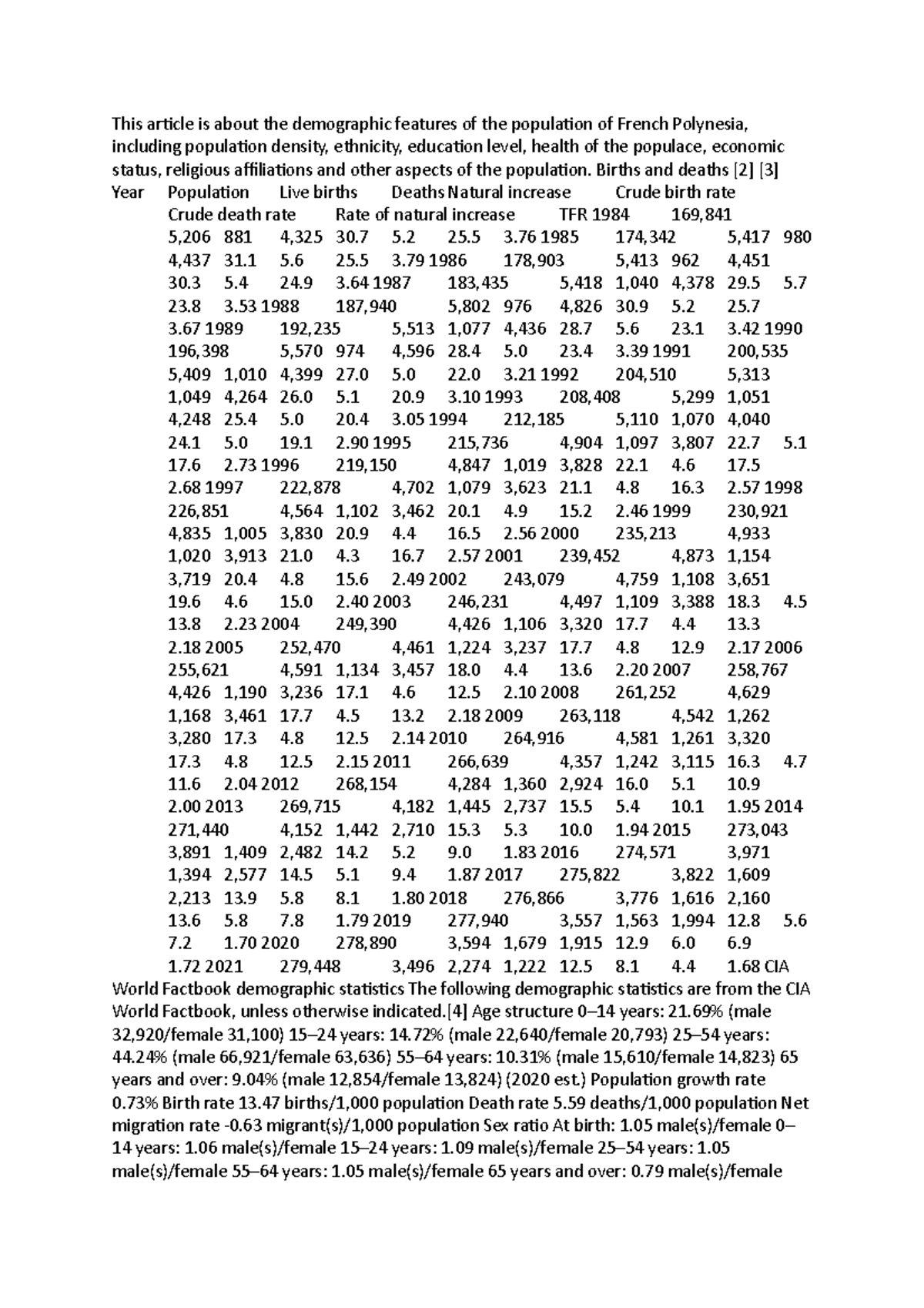 Polynesia - Summary - This article is about the demographic features of ...