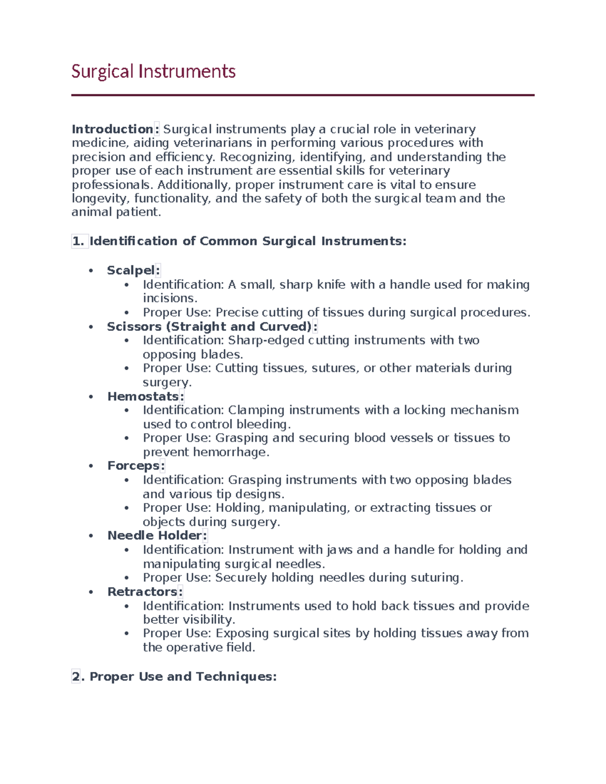 Surgical Instruments - Recognizing, identifying, and understanding the ...