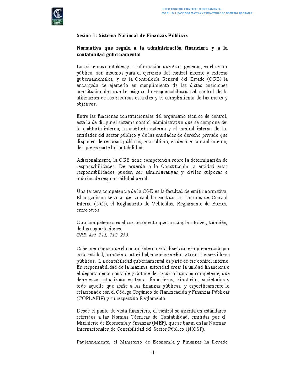 Control Contable M1S1 V2 - MODULO 1: BASE NORMATIVA Y ESTRATEGIAS DE ...