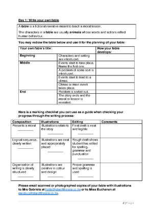 Grade 7 Market DAY Rubric Option 2 2024 - GRADE 7 ECONOMIC AND ...