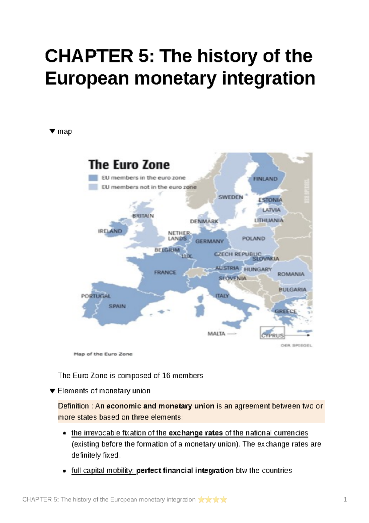 Chapter 5 The history of the European monetary integration - CHAPTER 5 ...