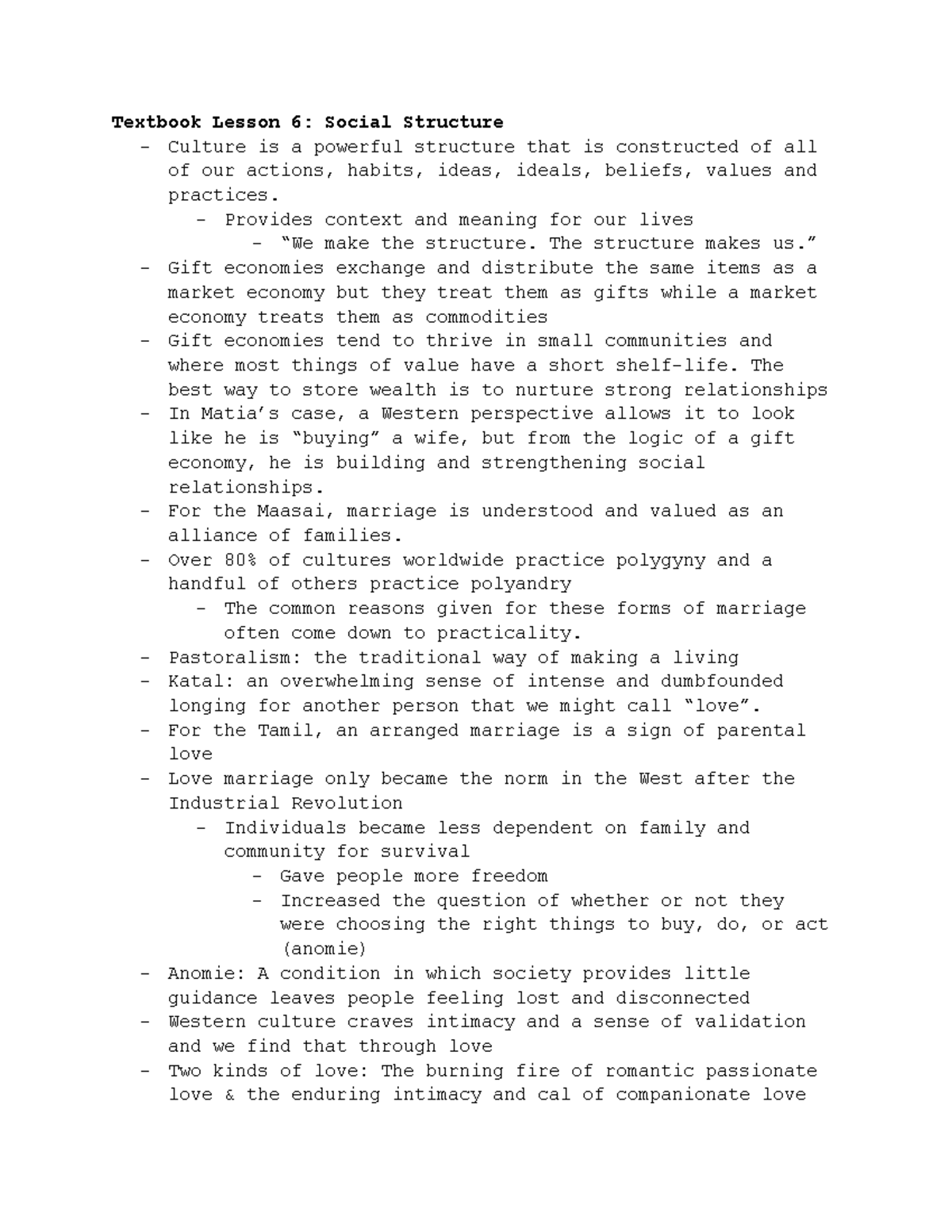 ANTH WEEK 4 - Prof. Lindsay Donaldson 8 Week Course - Textbook Lesson 6 ...