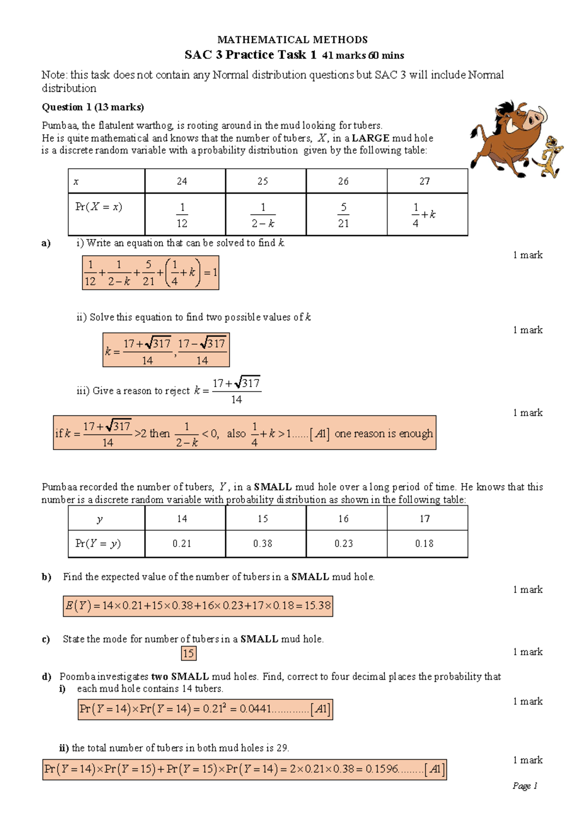 Methods Practice Task 1 Solutions - MATHEMATICAL METHODS SAC 3 Practice ...