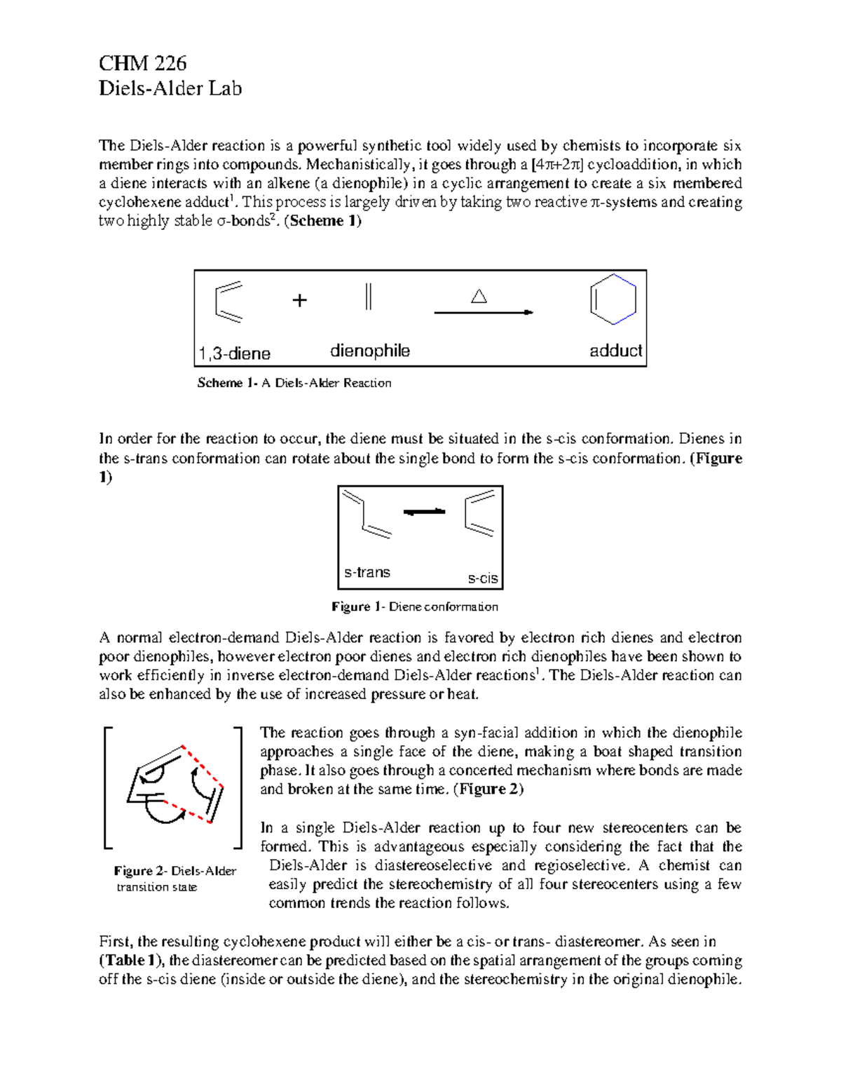 Lab 6 - Diels-Alder Reaction - Diels-Alder Lab The Diels-Alder reaction is a powerful synthetic ...