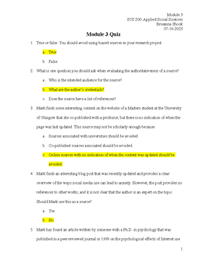 Module 3 short response - Module Three Question 1 In the textbox provided, brainstorm a list of ...