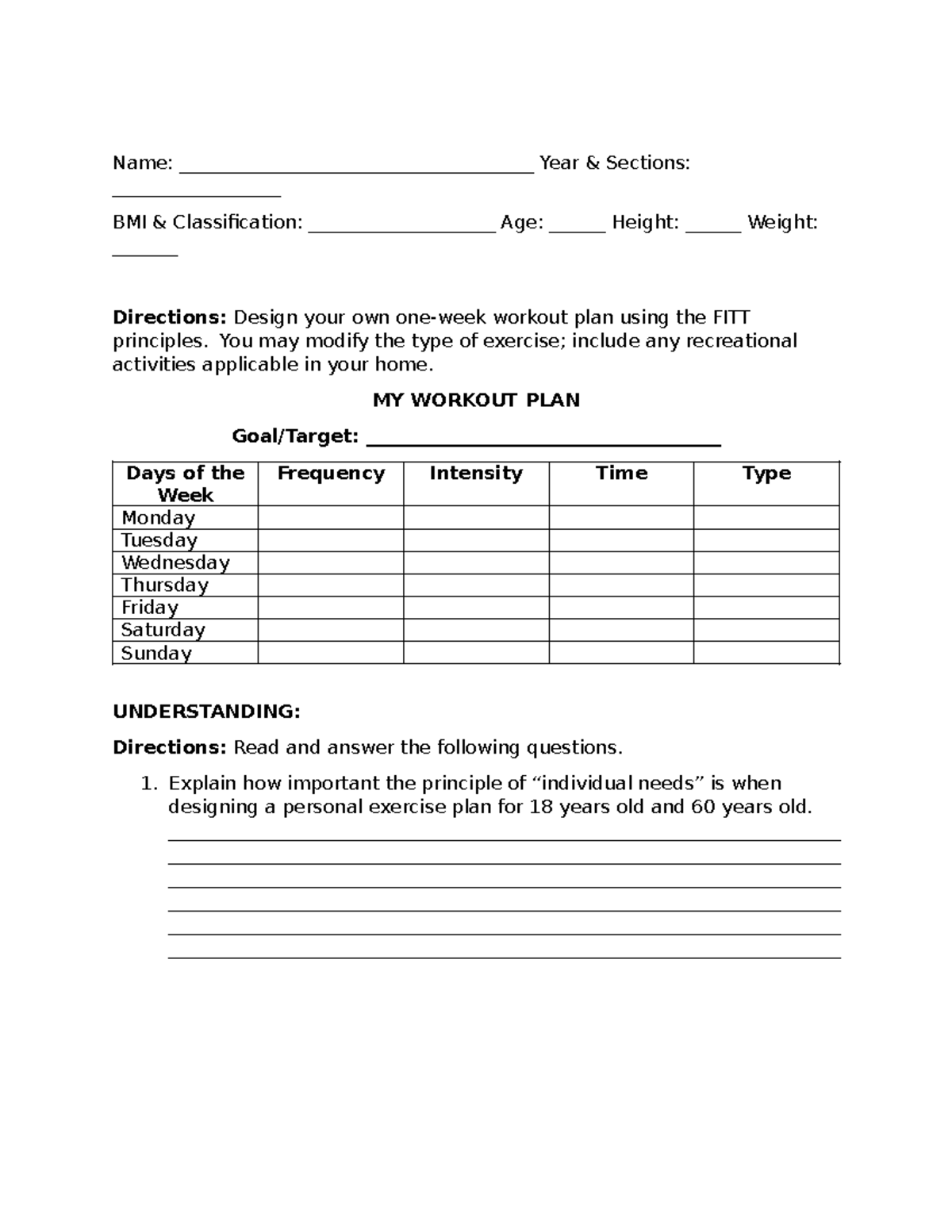 FITT-Workout-Plan - good - Name ...