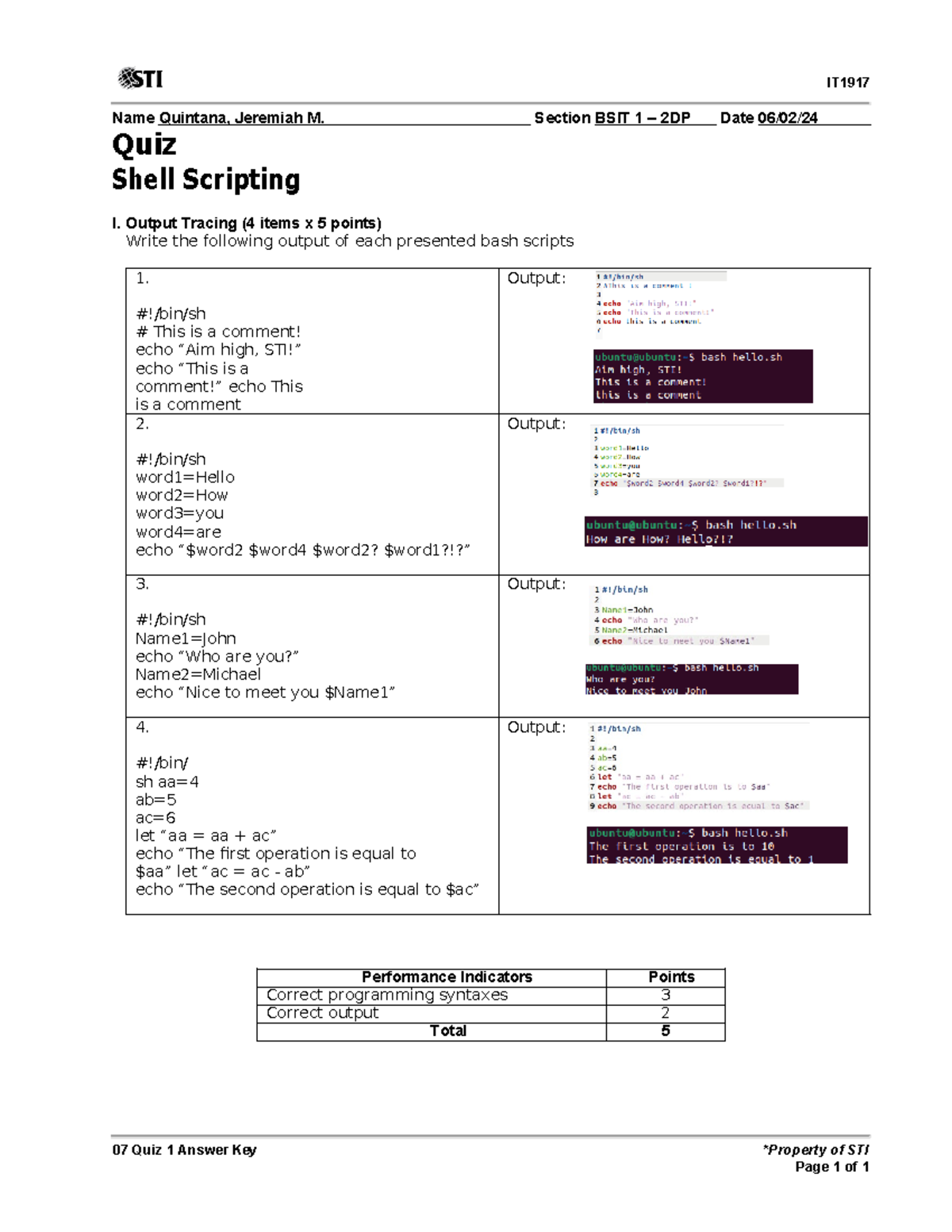 07 Quiz 1 - SYSTEM ADD - IT Name Quintana, Jeremiah M. Section BSIT 1 – 2DP Date 06/02/ Quiz ...