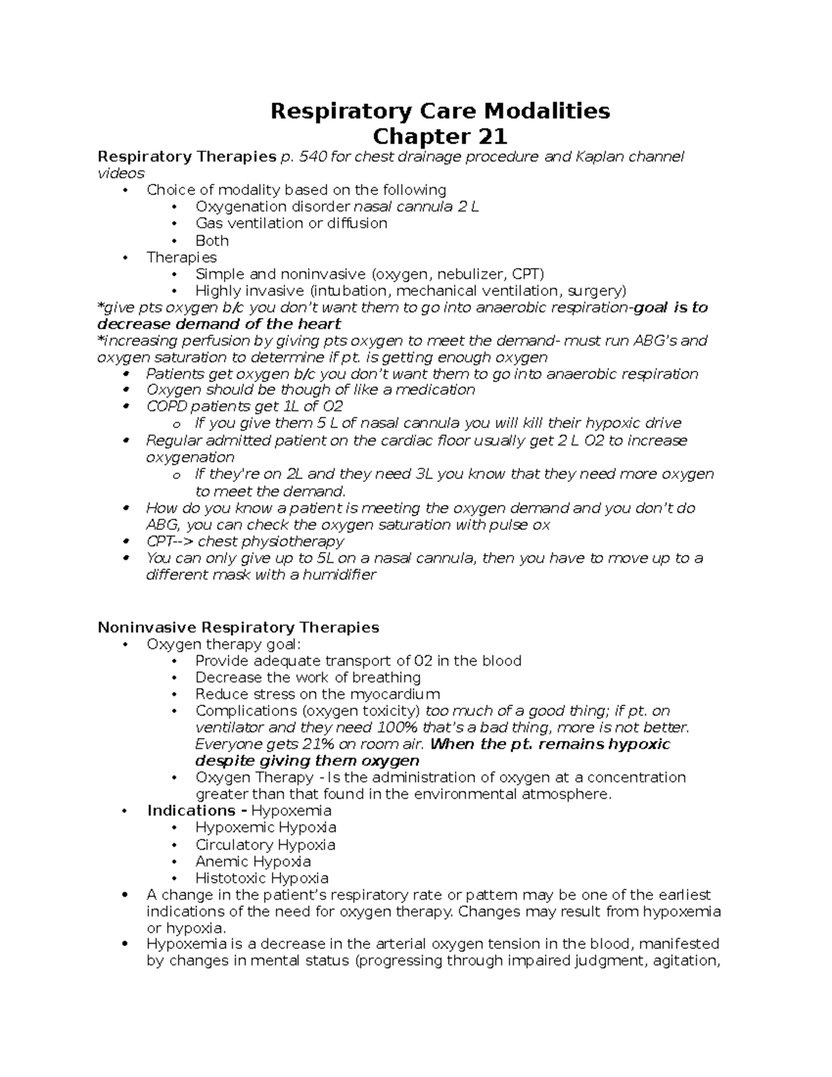 Ch 21 - Respiratory Care Modalities - Respiratory Care Modalities ...
