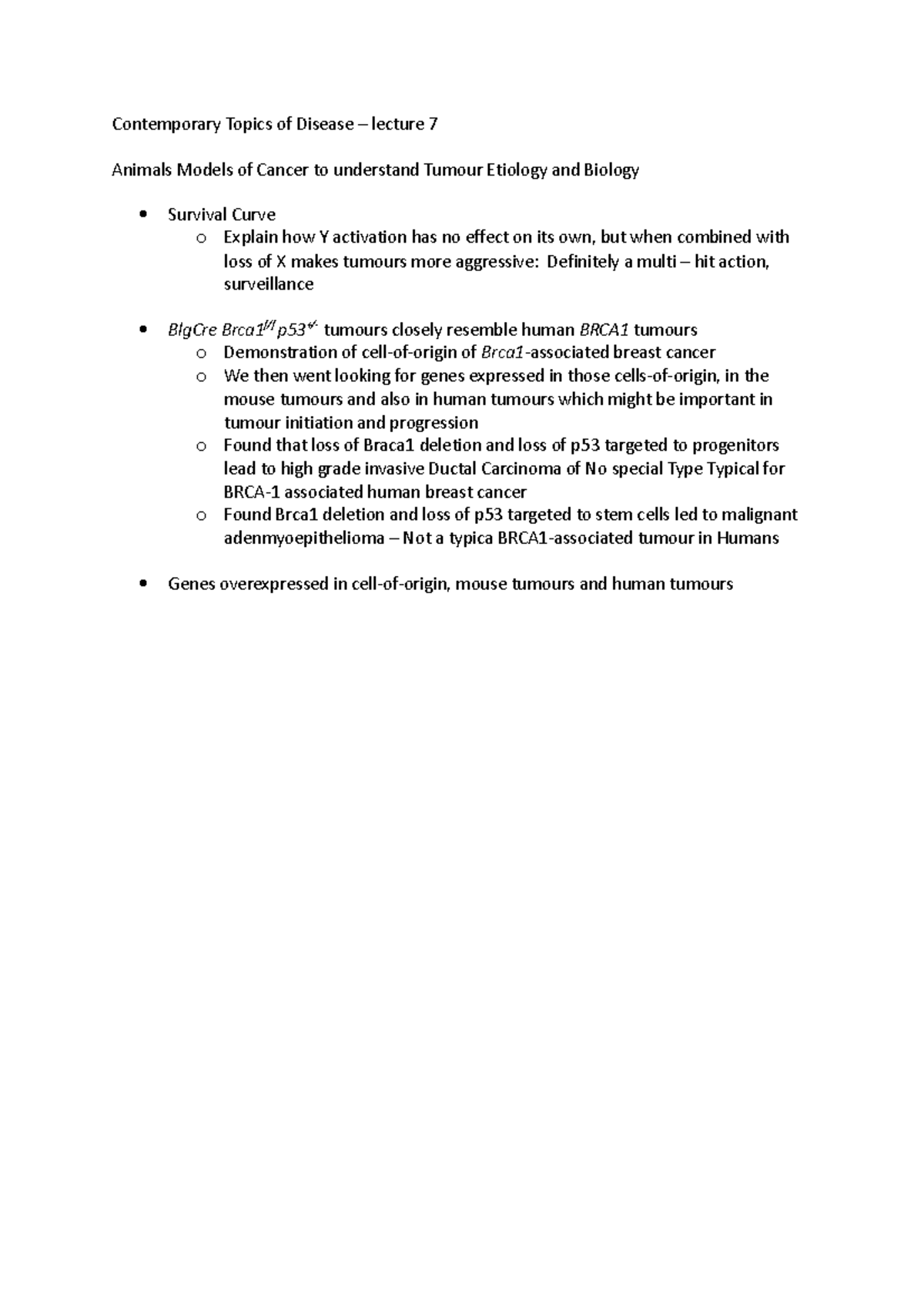 Contemporary Topics of Disease - Lecture 7 - Studocu