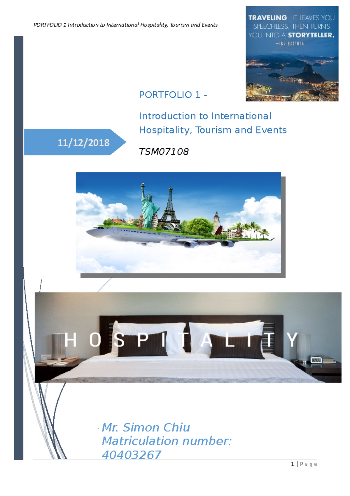 Portfolio Antonio - Grade: Merit - PORTFOLIO 1 Introduction to ...