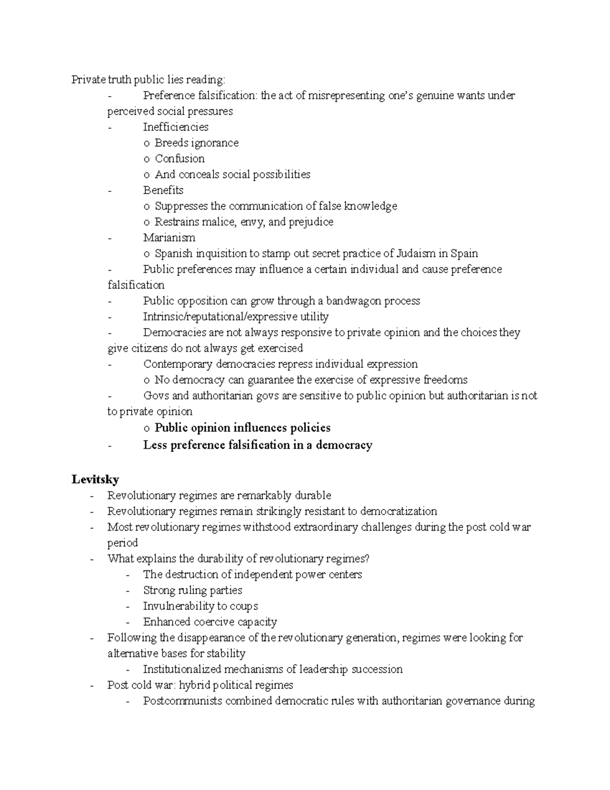 Reading for unit 2 - Private truth public lies reading: - Preference ...